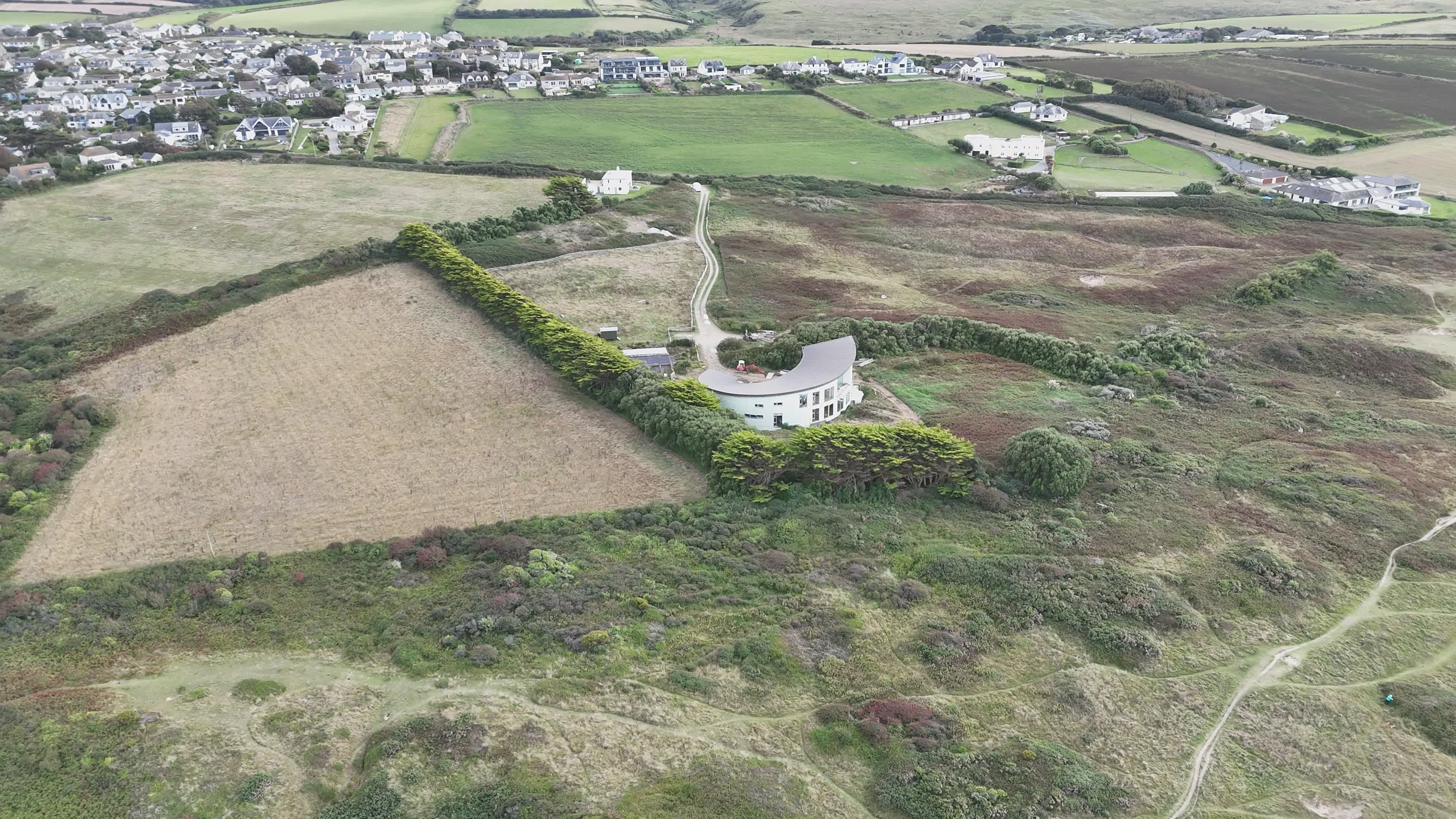 Aerial View of Countryside Landscape and Buildings Free Stock Video ...