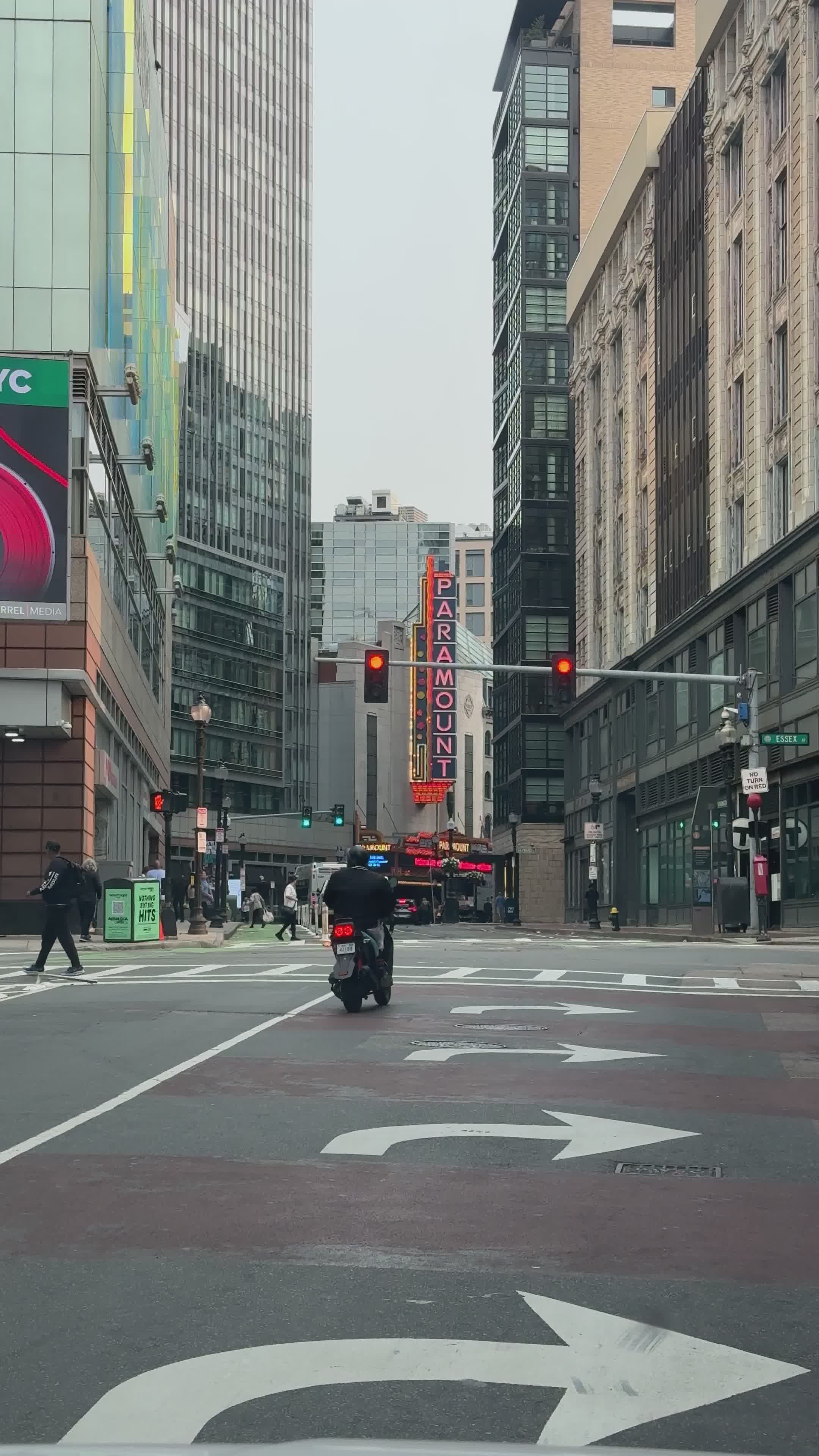 Urban Street View with Pedestrians and Traffic Free Stock Video Footage ...