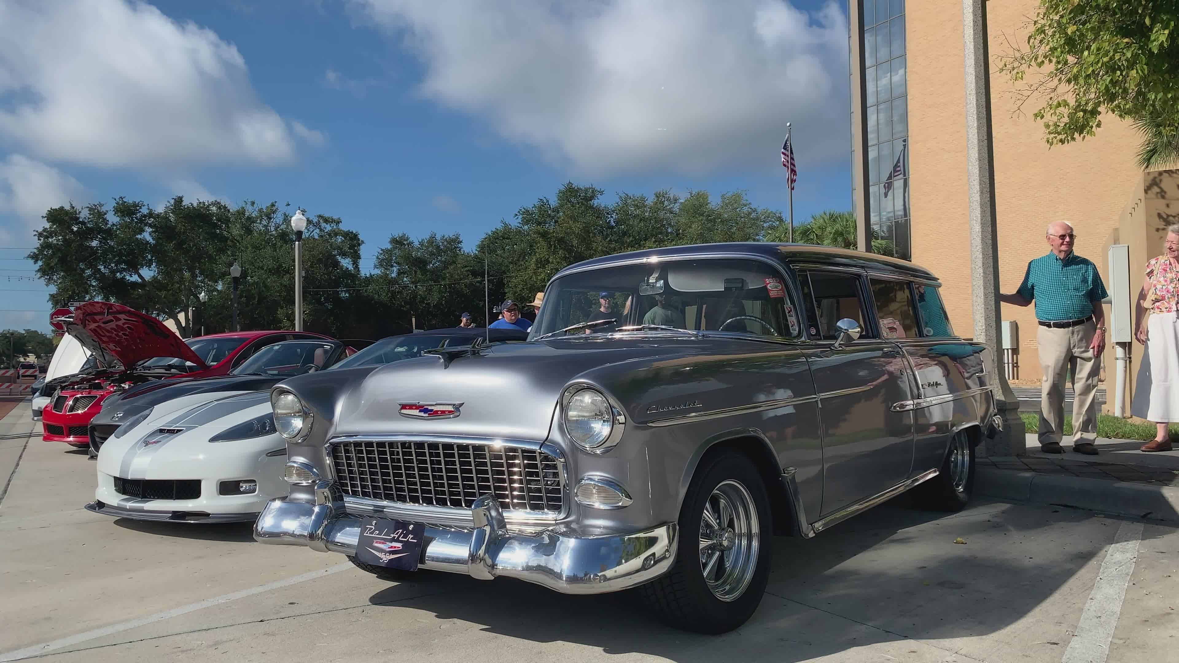 Vintage Chevy Station Wagon at Classic Car Show Free Stock Video ...