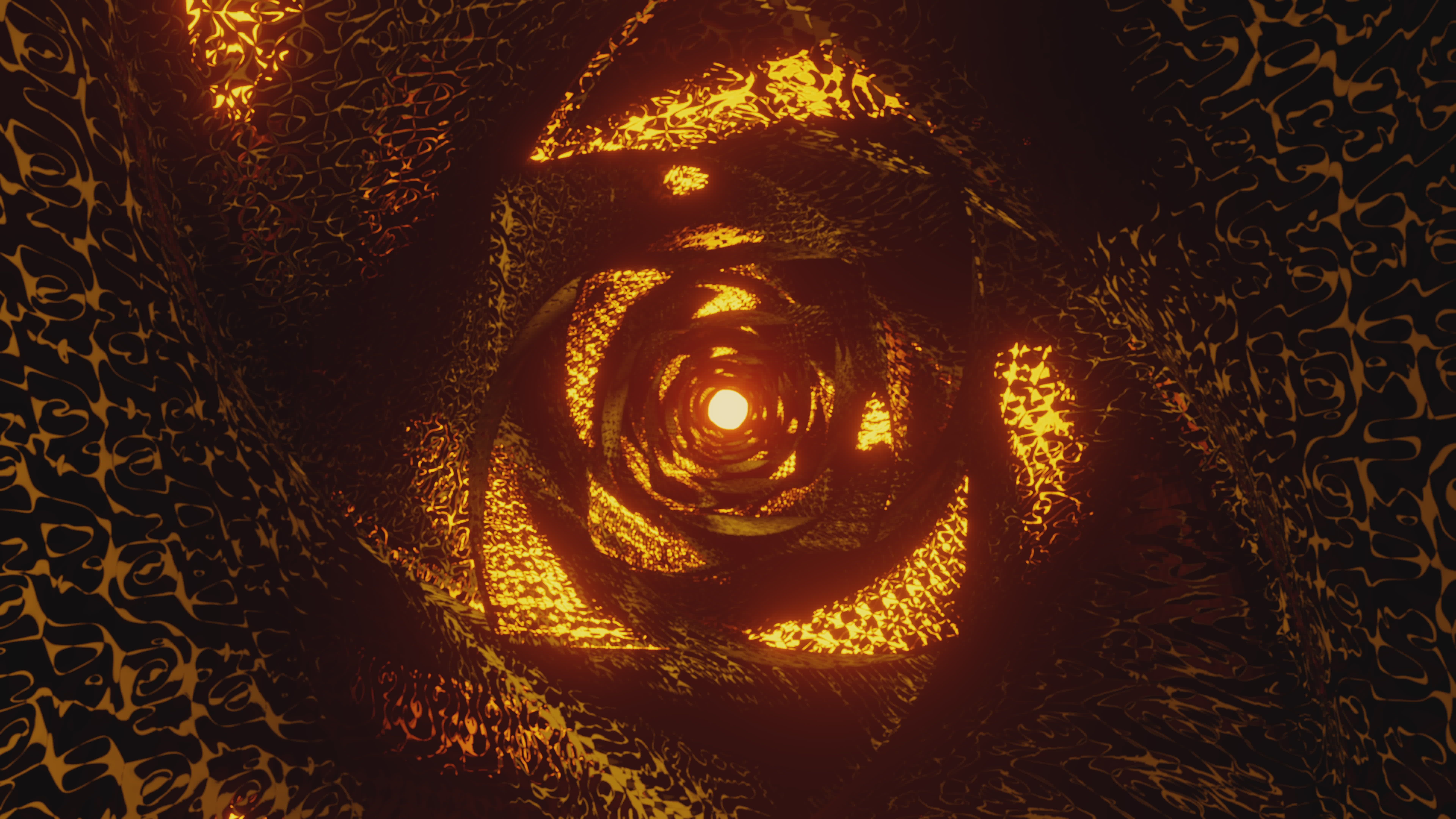 Mesmerizing Golden Abstract Spiral Animation Free Stock Video Footage ...