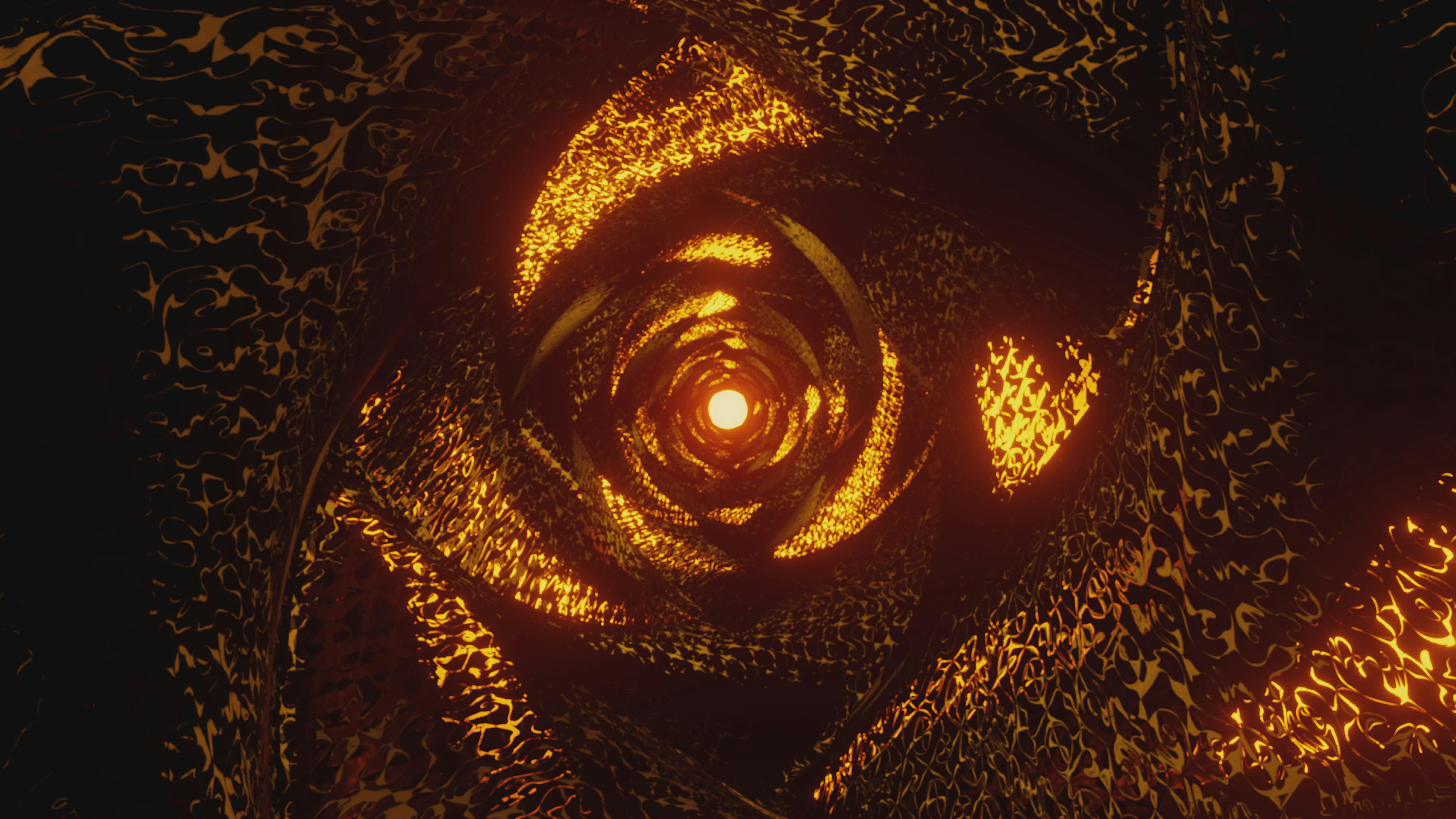 Abstract Golden Tunnel with Dynamic Lighting Free Stock Video Footage ...