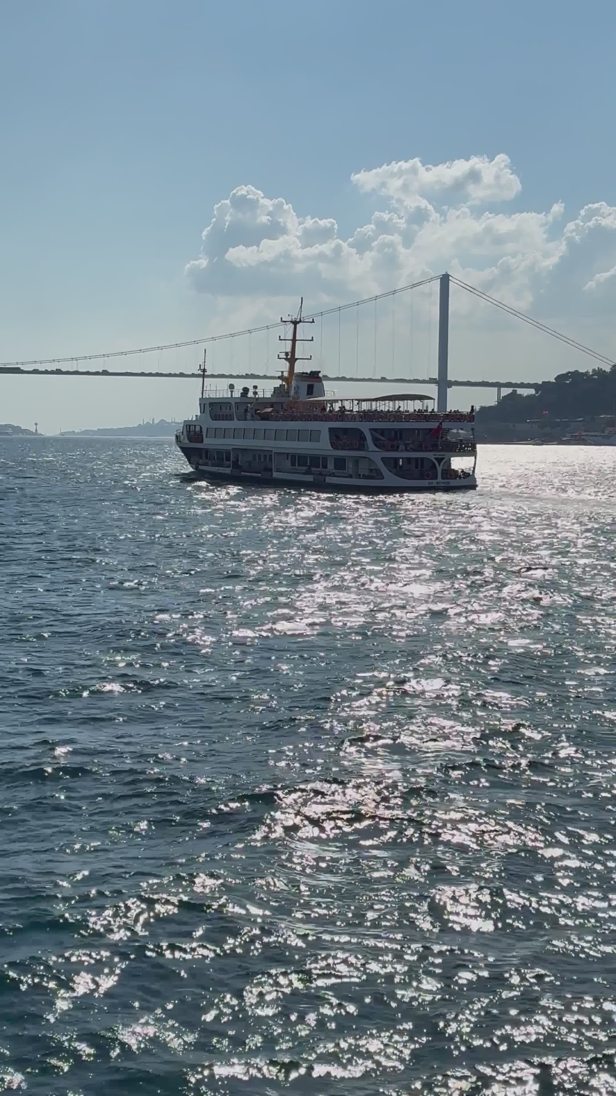Ferry Crossing Under Bridge in Bright Daylight Free Stock Video Footage ...