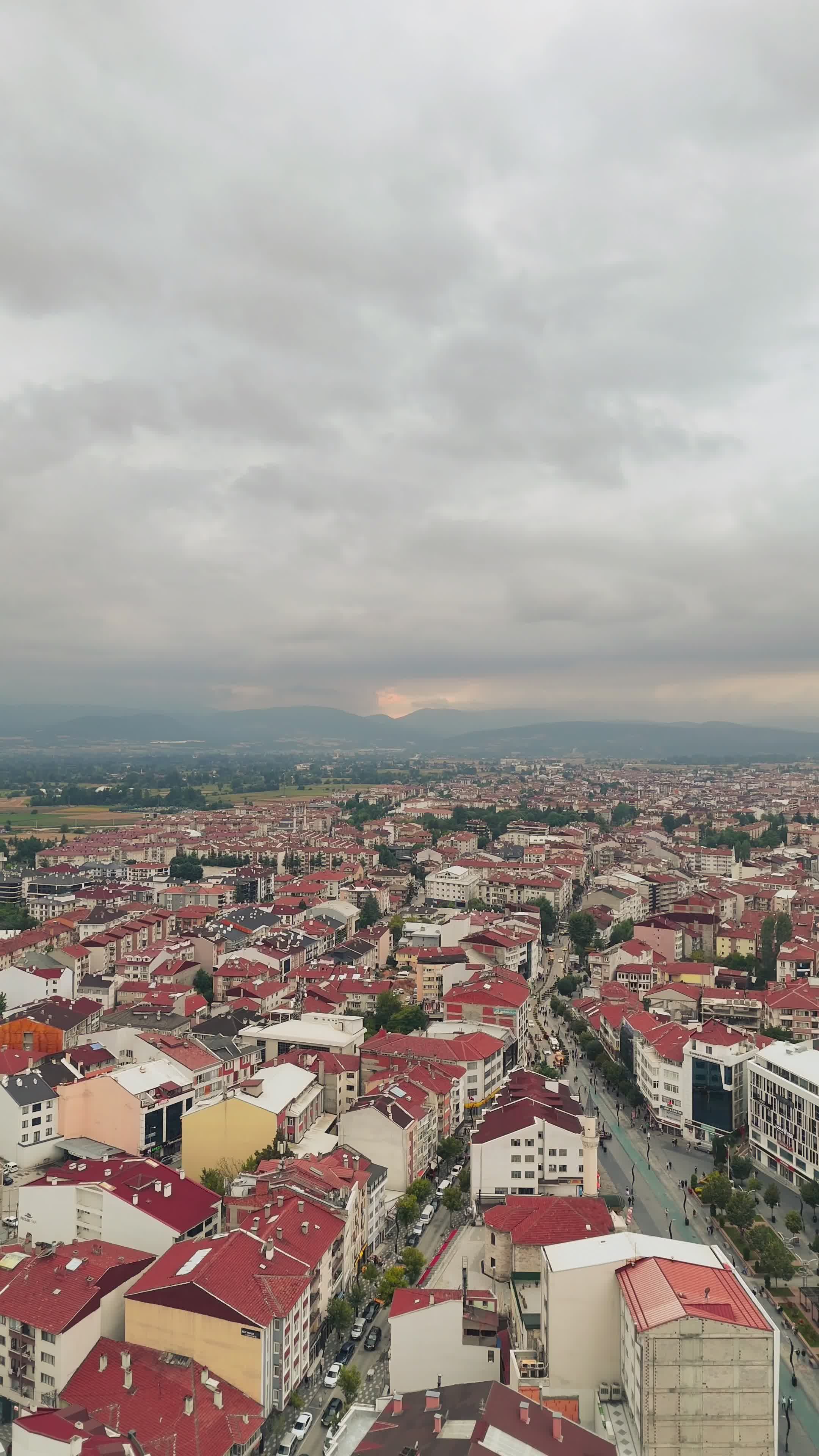Aerial View of Bolu City Skyline in Overcast Free Stock Video Footage ...