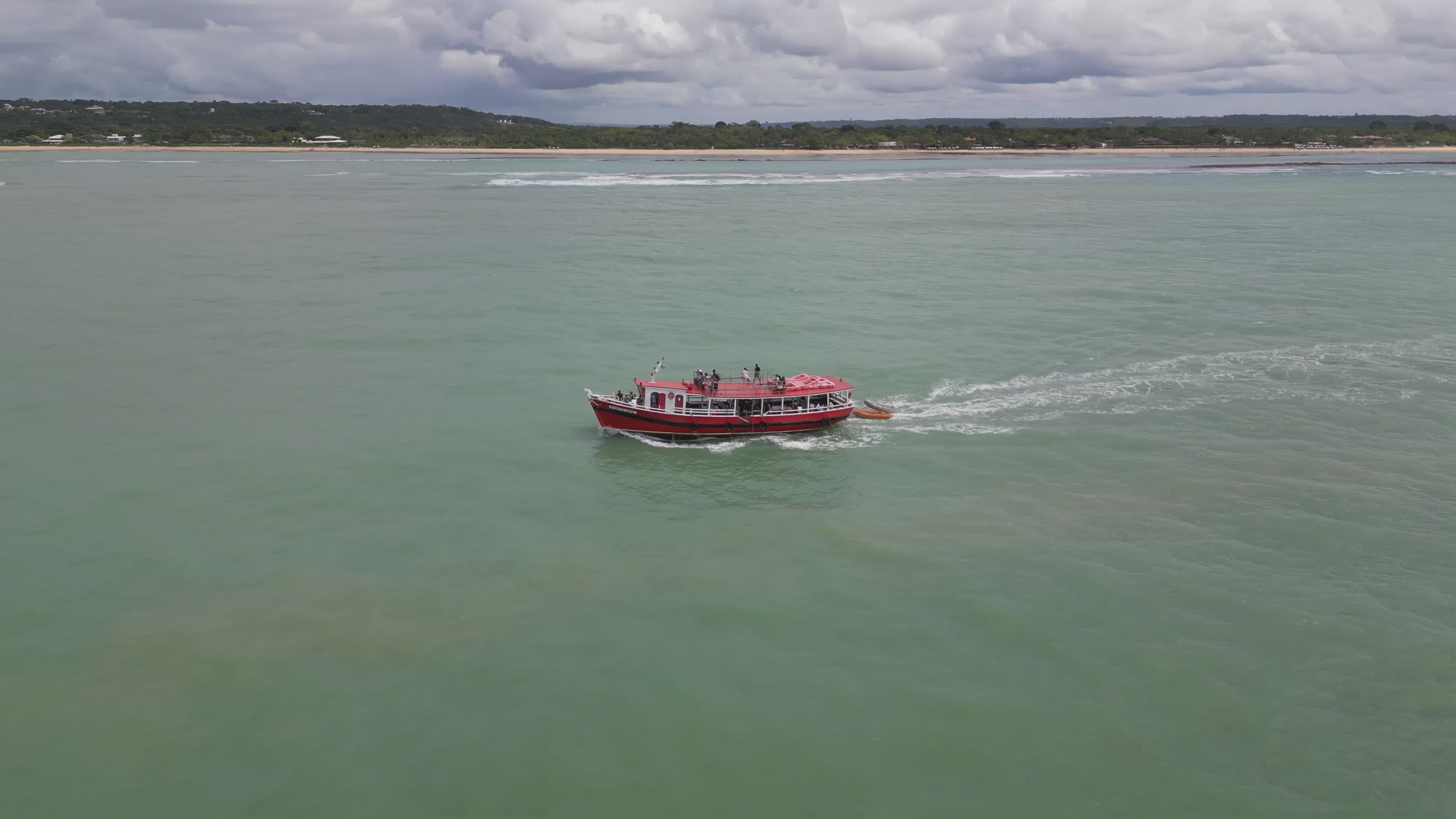 Scenic Aerial View of Boat in Brazilian Waters Free Stock Video Footage ...