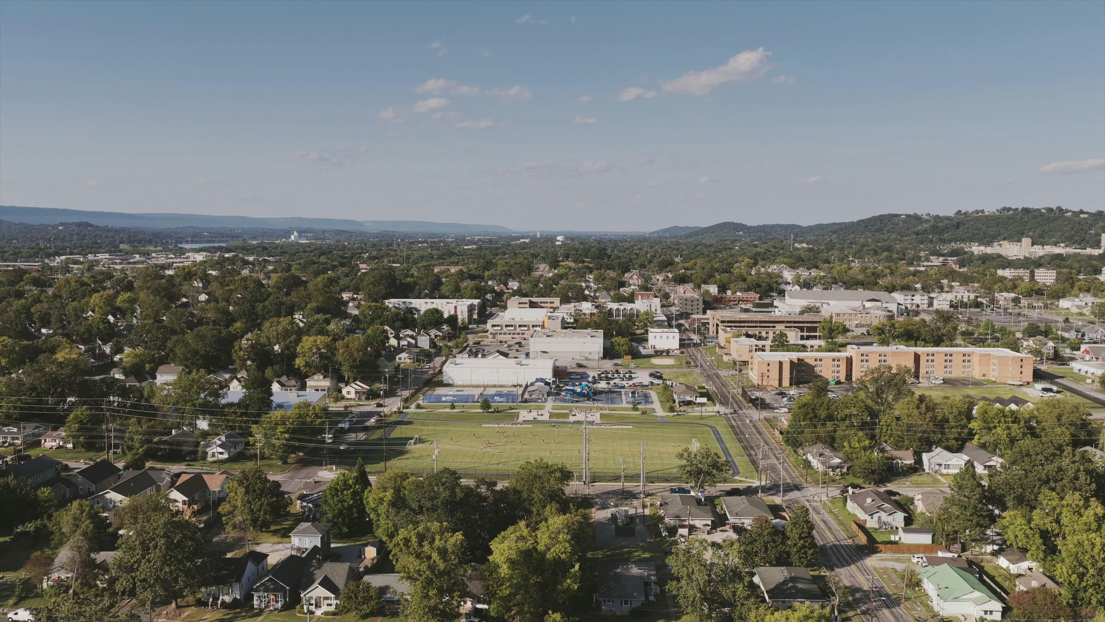 Aerial View of Chattanooga Sports Fields Free Stock Video Footage ...