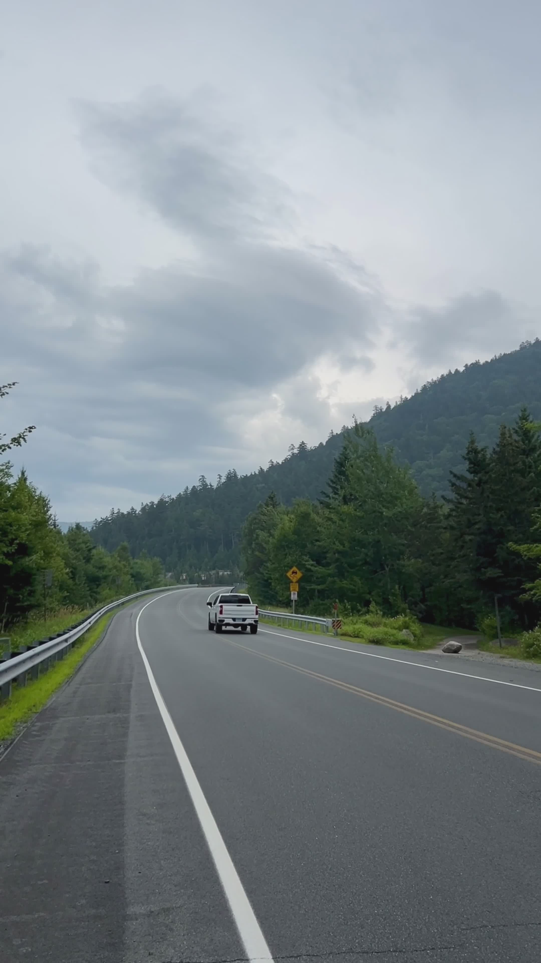 Scenic Mountain Road with Overcast Skies Free Stock Video Footage ...