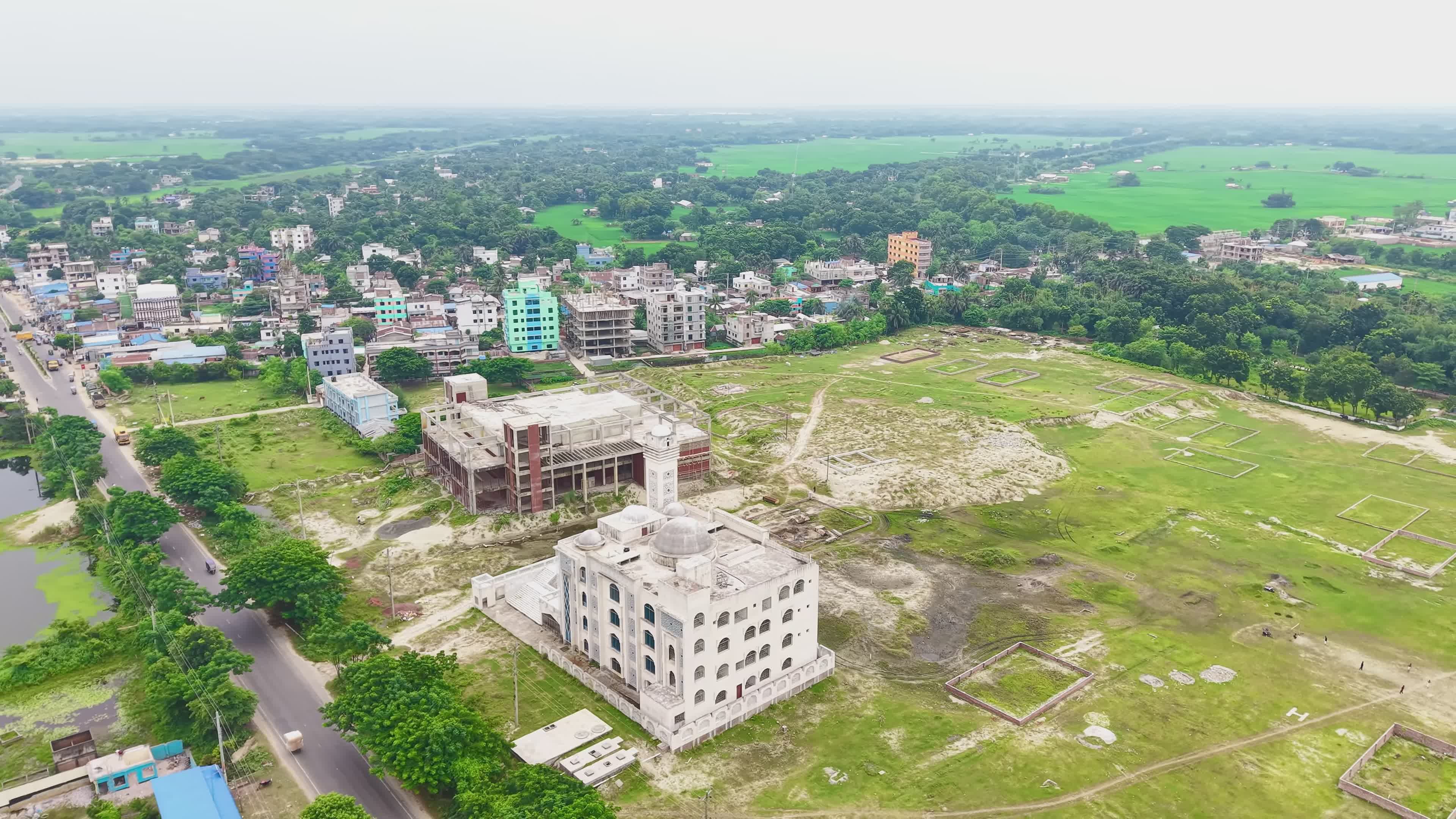 Aerial View of Mosque and Surrounding Area Free Stock Video Footage ...