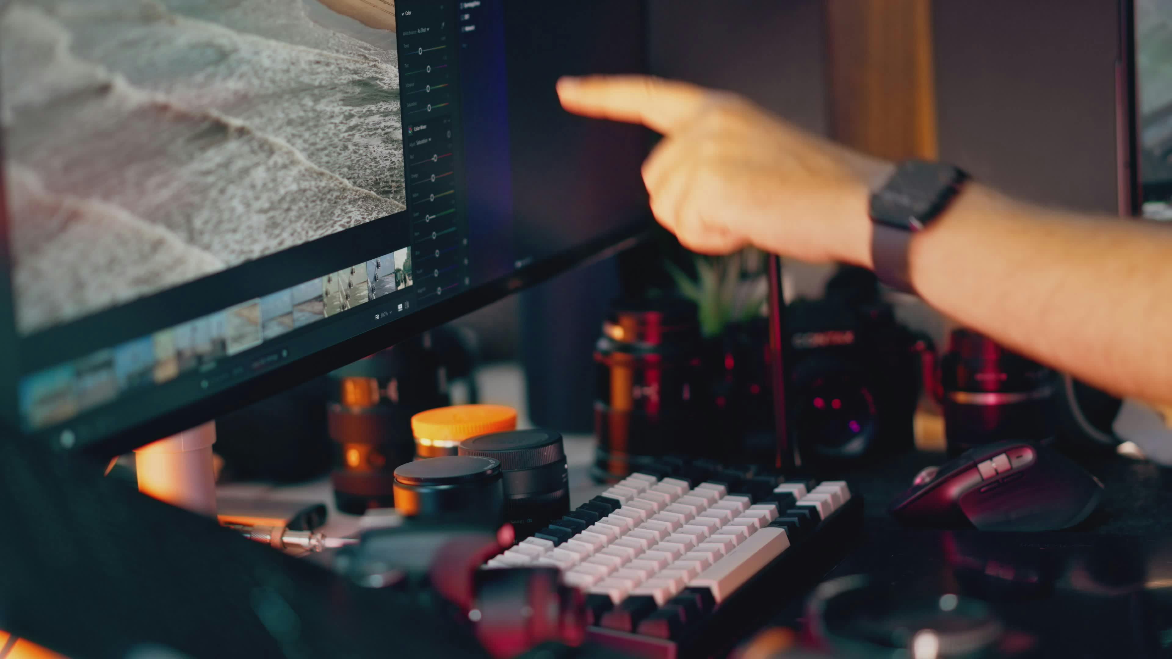 Efficient Photo Editing Workspace Setup Free Stock Video Footage ...