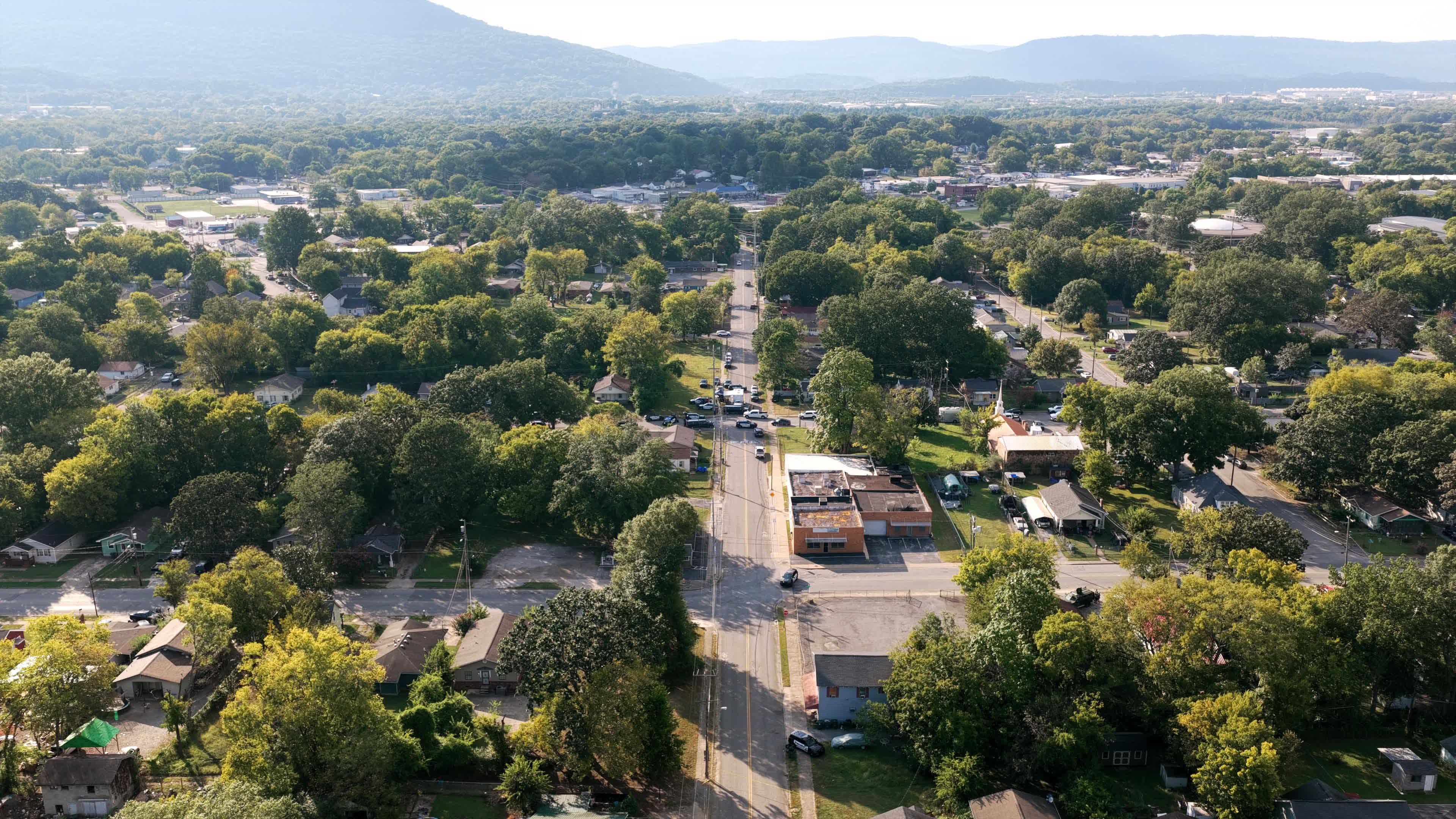 Scenic Aerial View of Chattanooga Neighborhood Free Stock Video Footage ...