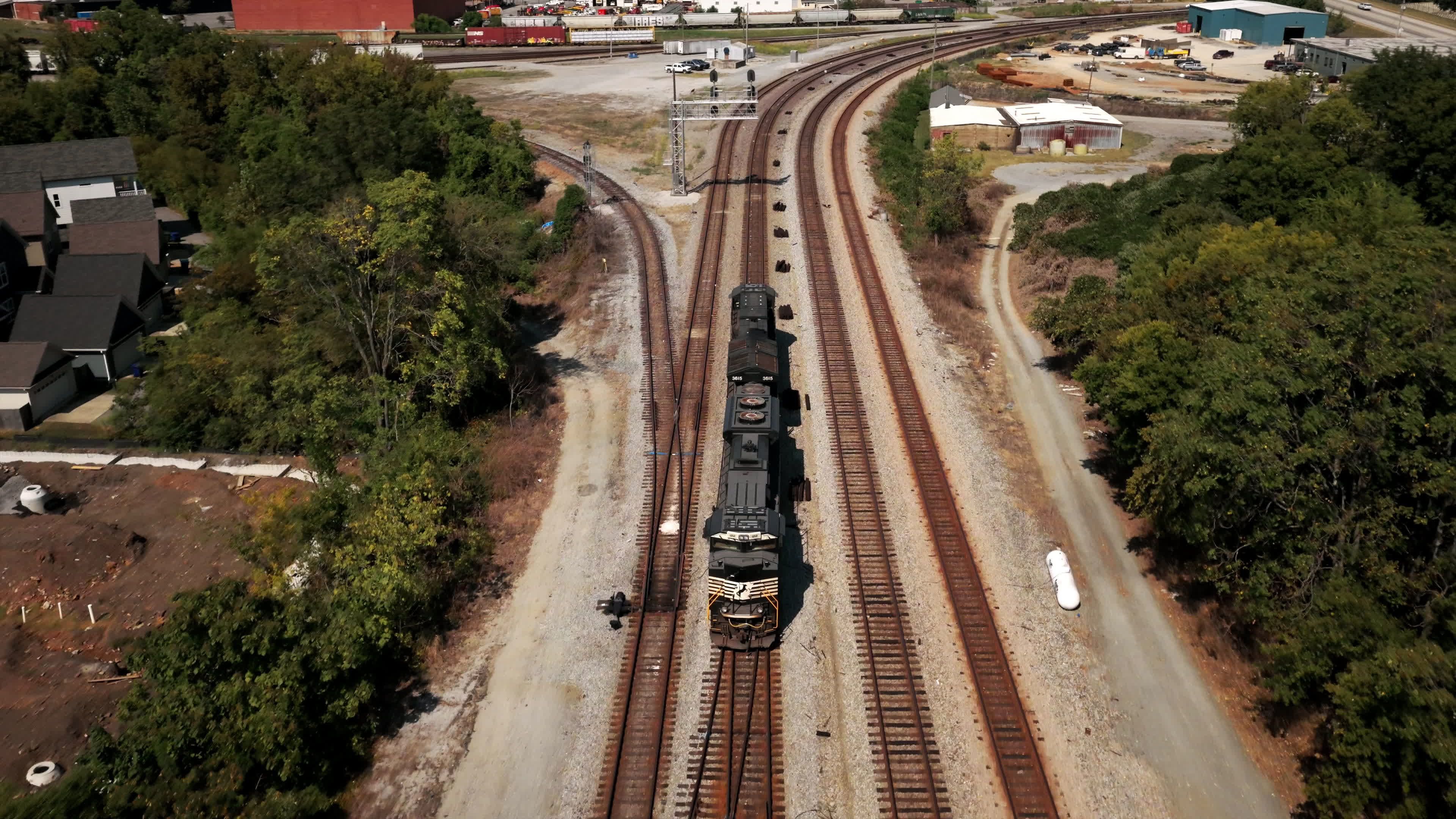Aerial View of Train on Tracks Free Stock Video Footage, Royalty-Free ...