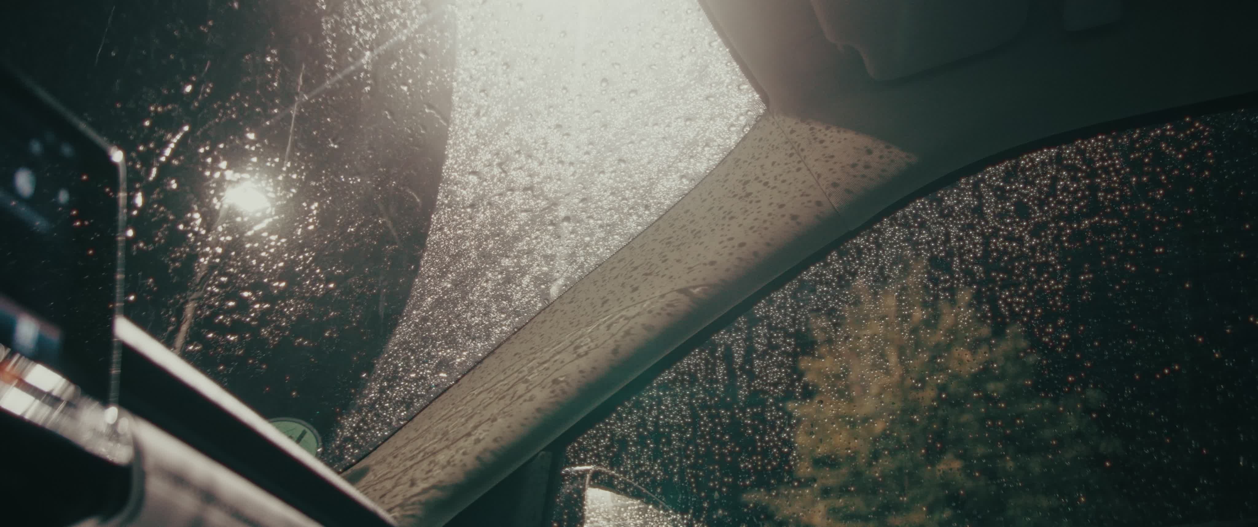 Rain Drops on Car Window at Night in City Drive Free Stock Video ...