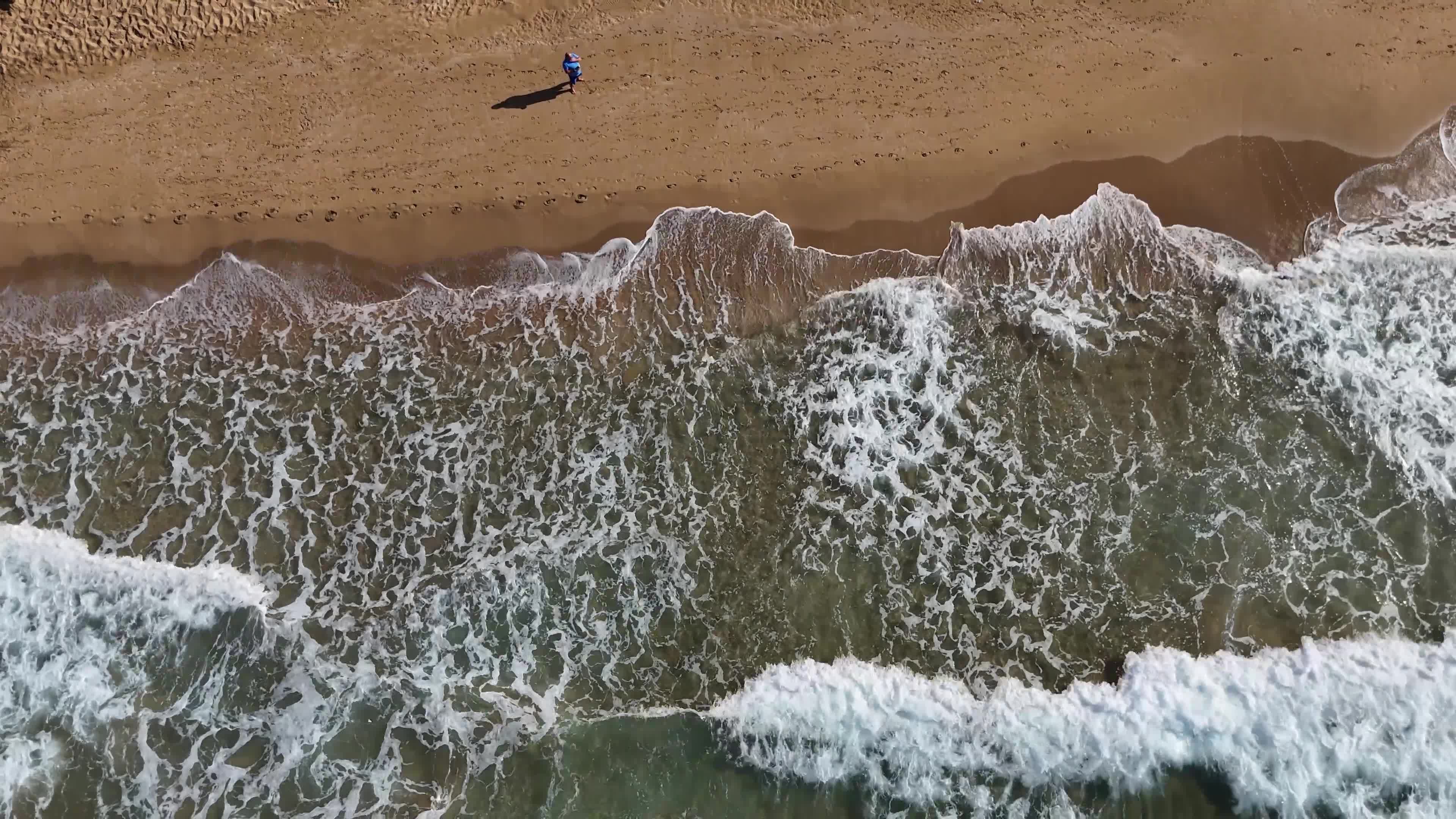 Aerial View of Azure Waves on Glyfada Beach Free Stock Video Footage ...