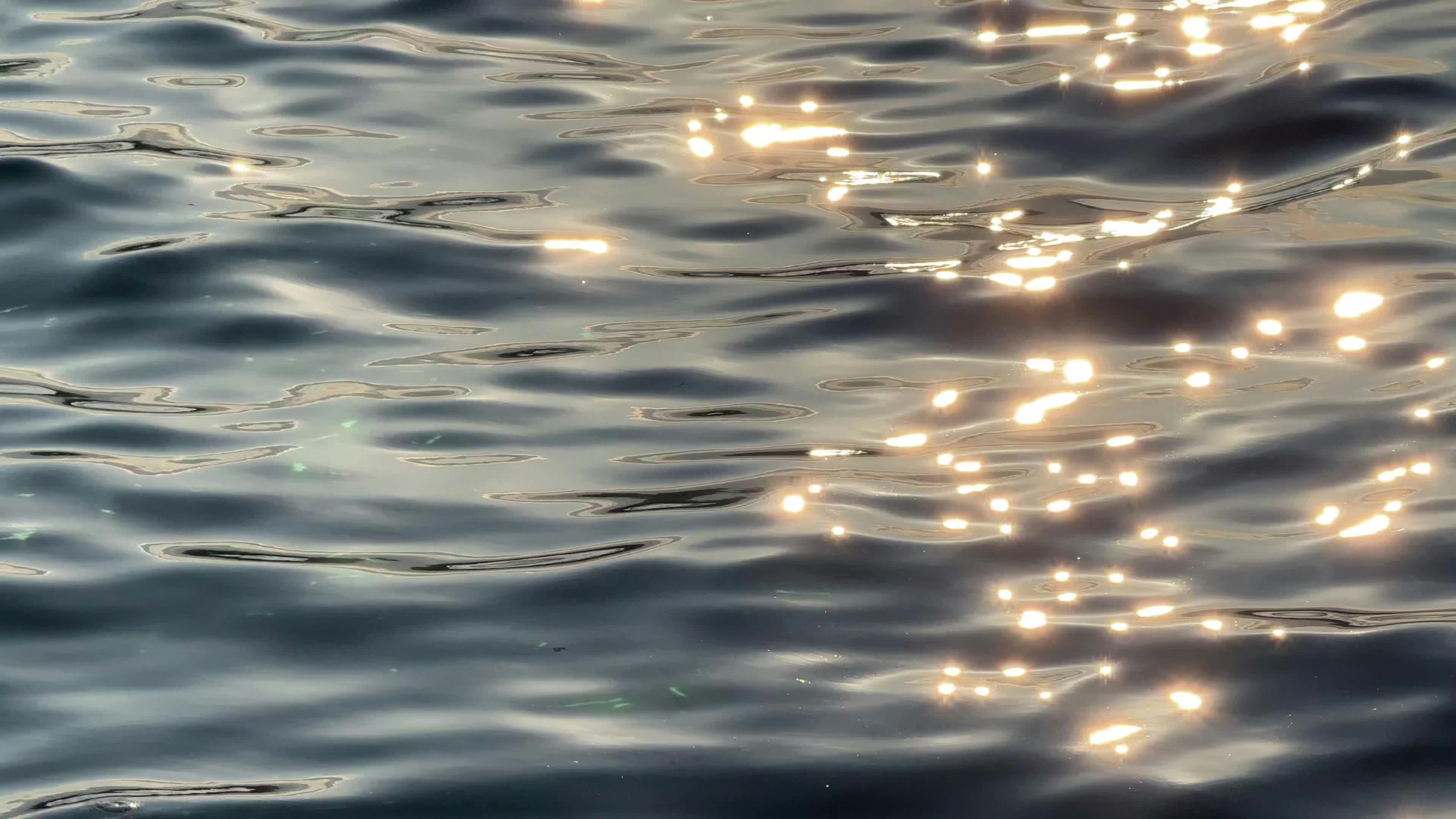 Sunlight Sparkling on Gentle Ocean Waves Free Stock Video Footage ...