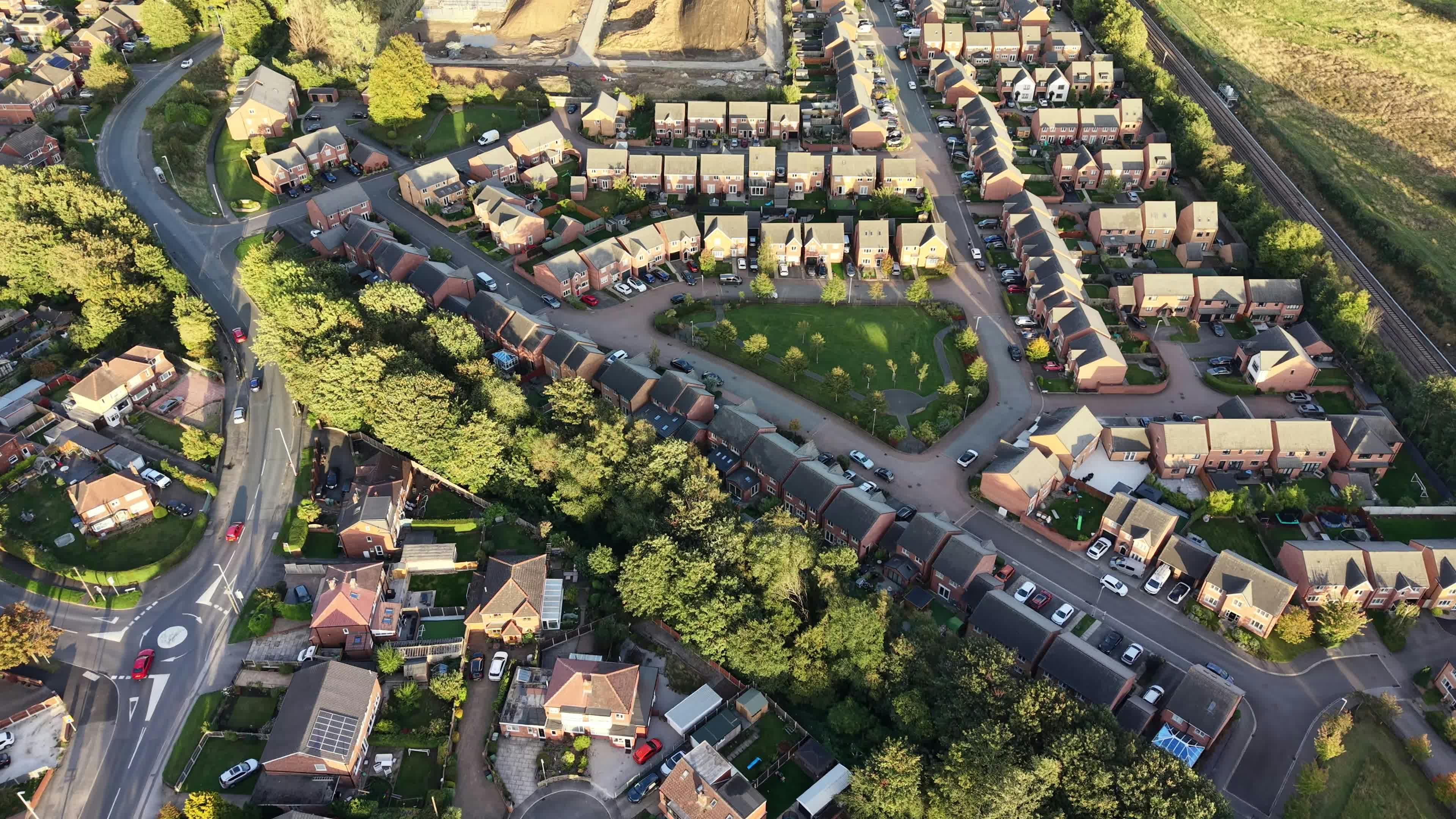 Aerial View of Residential and Construction Areas Free Stock Video ...