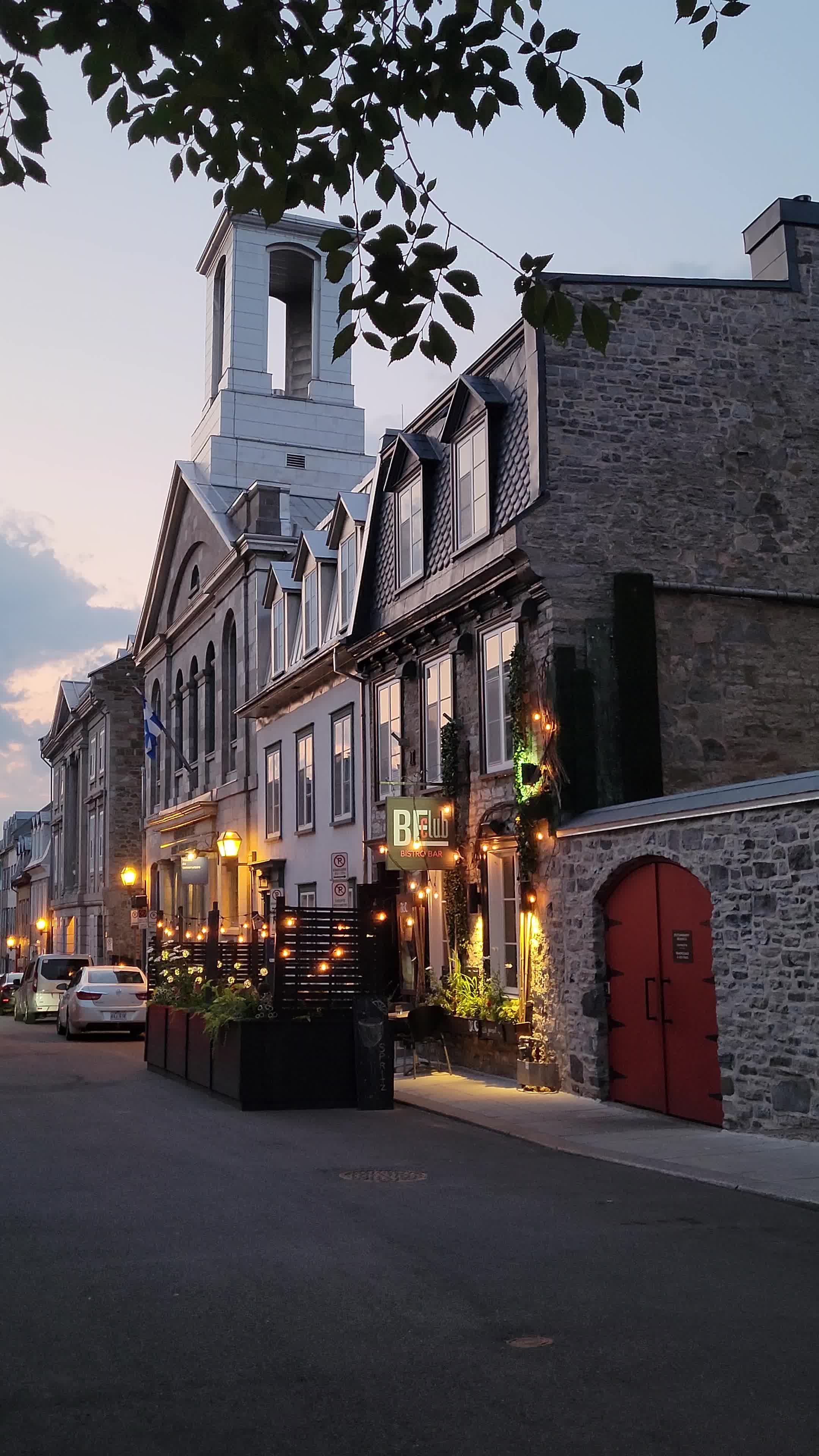 Charming Dusk in Old Quebec City Street View Free Stock Video Footage ...