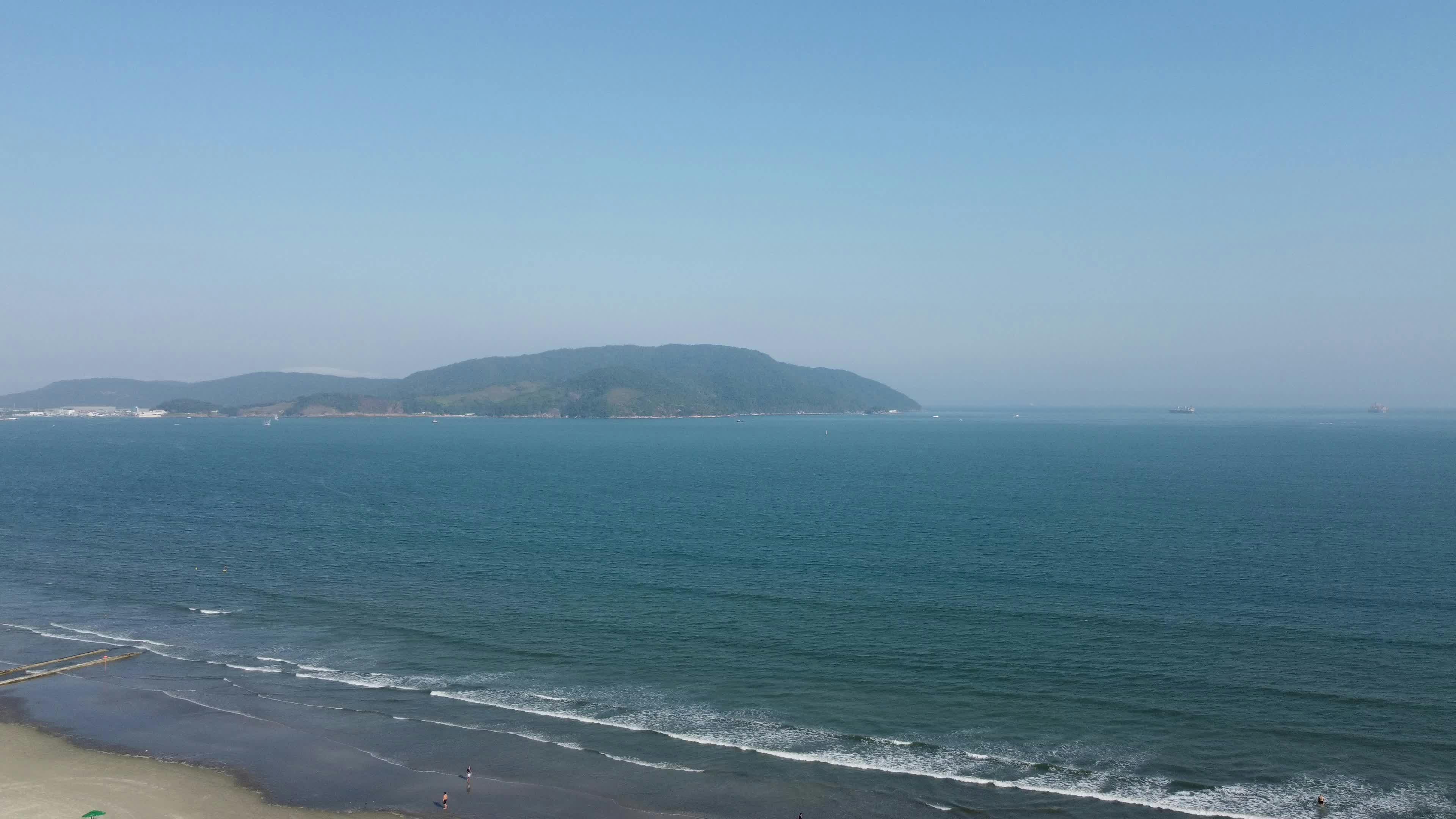 Aerial View of Ocean Waves and Coastal Island Free Stock Video Footage ...