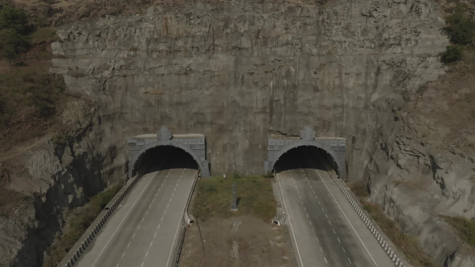 Aerial View of Twin Road Tunnels in Maharashtra Free Stock Video ...