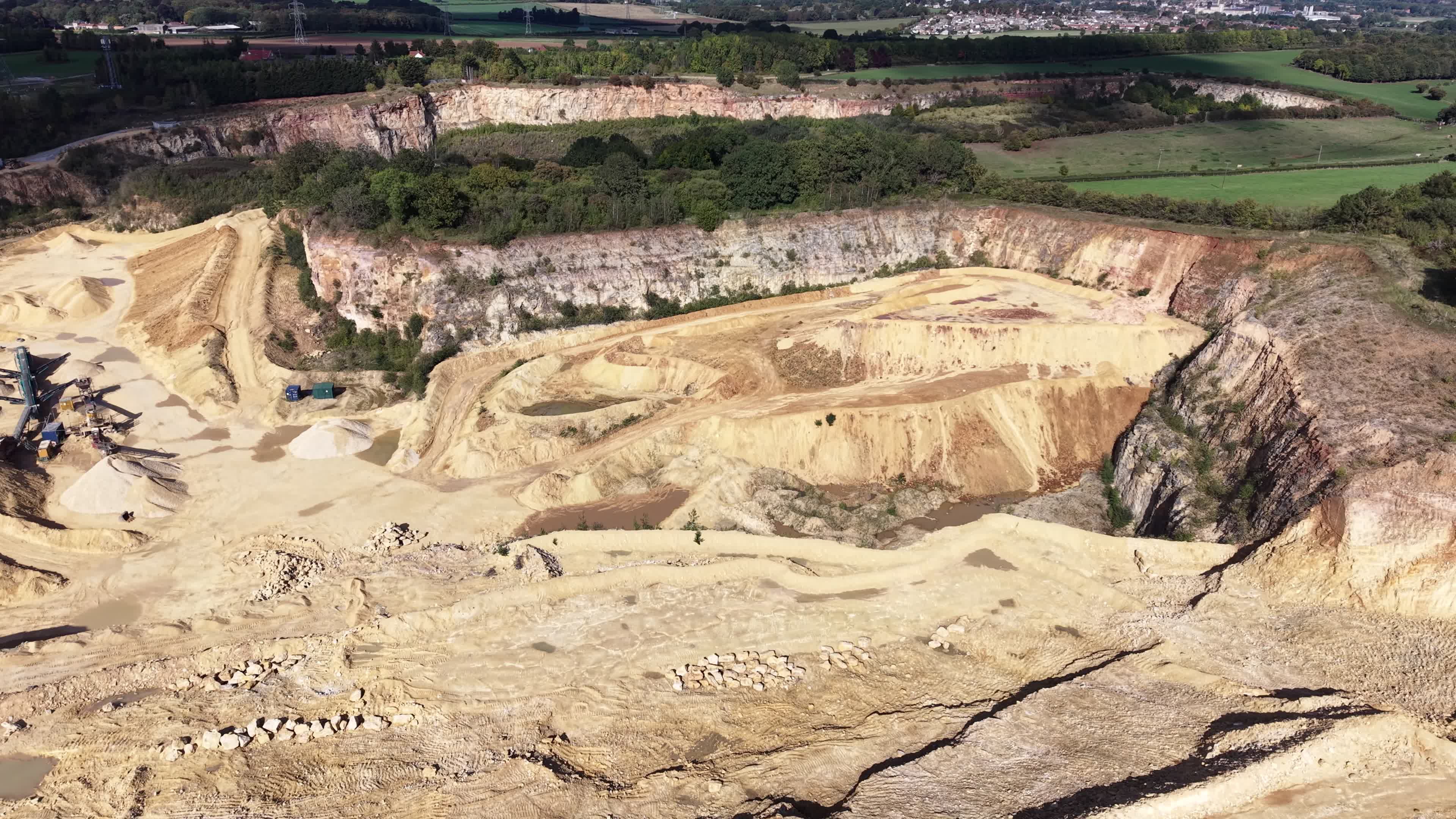 Aerial View of Scenic Quarry Landscape in Summer Free Stock Video ...
