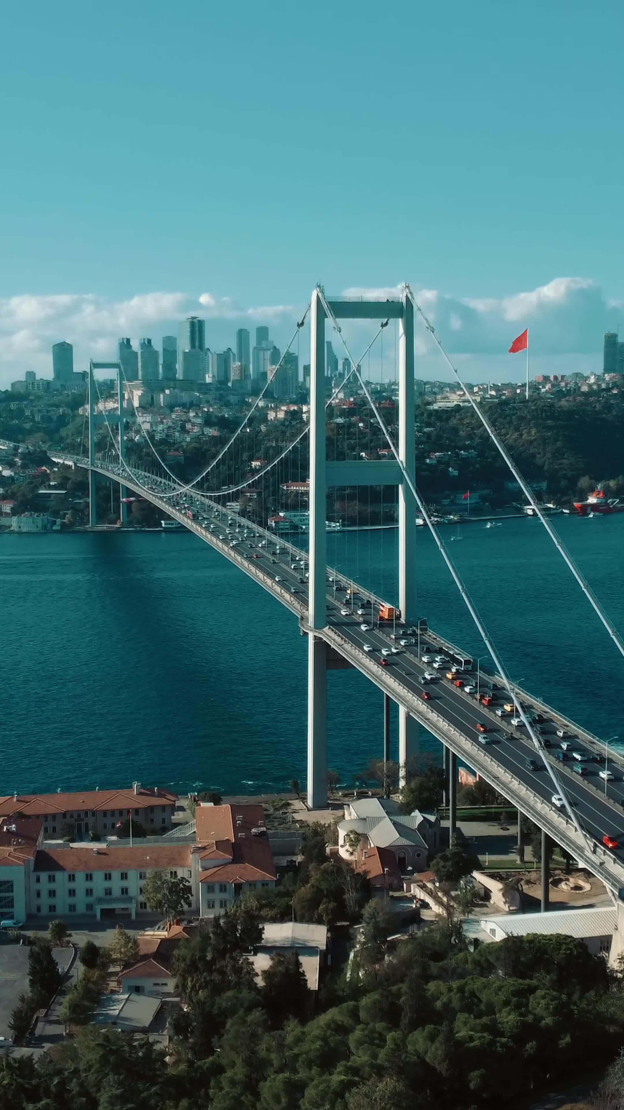 Stunning Aerial View of Bosphorus Bridge Free Stock Video Footage ...