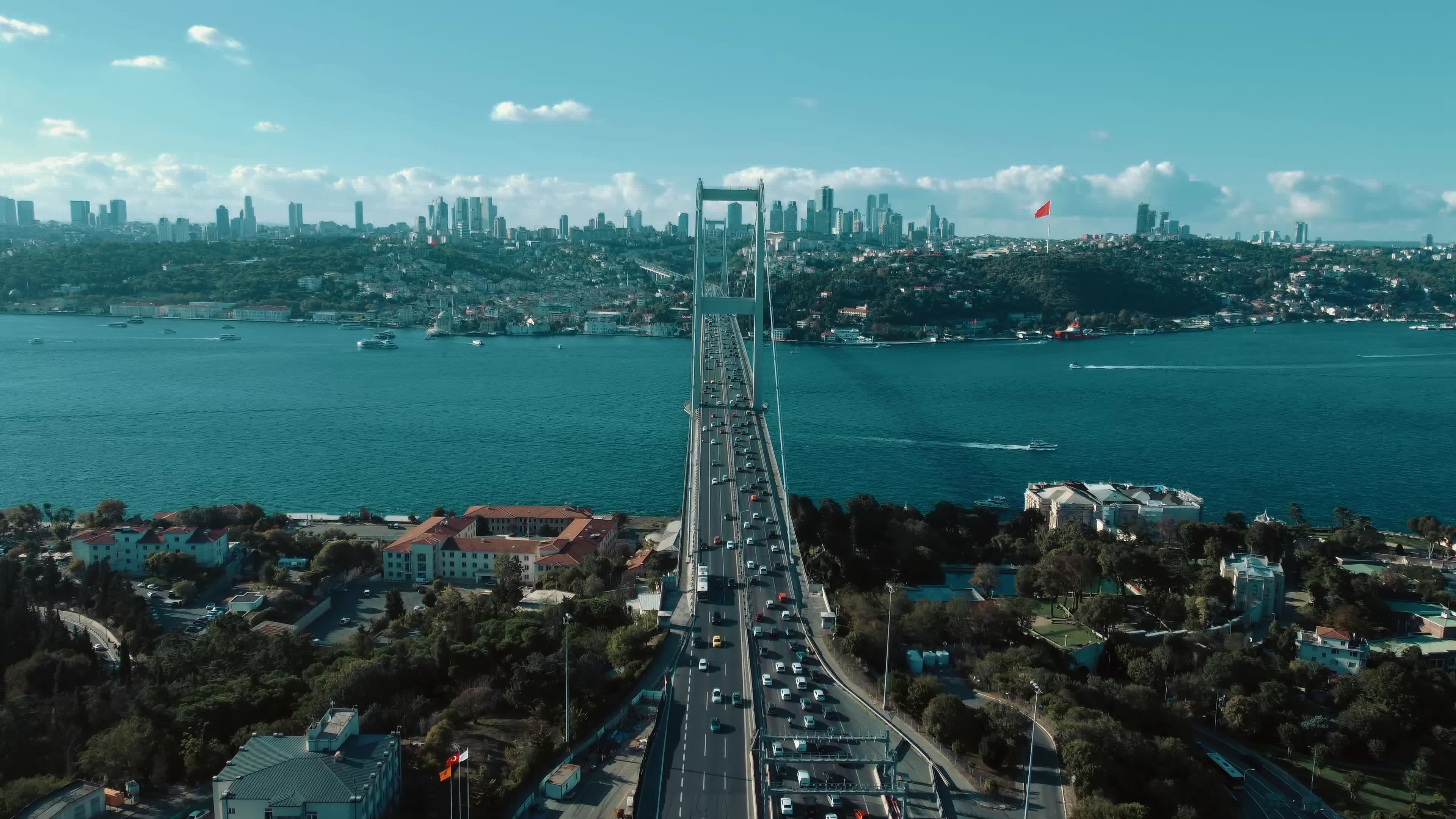 Aerial View of Bosphorus Bridge in Istanbul Free Stock Video Footage ...
