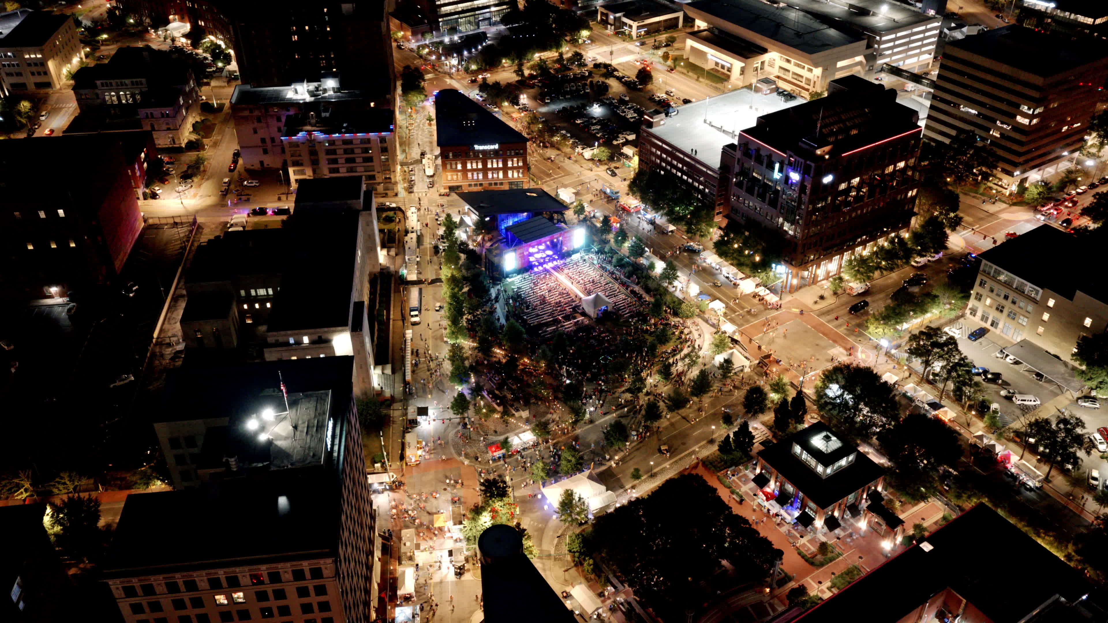 Aerial Night View of City Concert Event Free Stock Video Footage ...