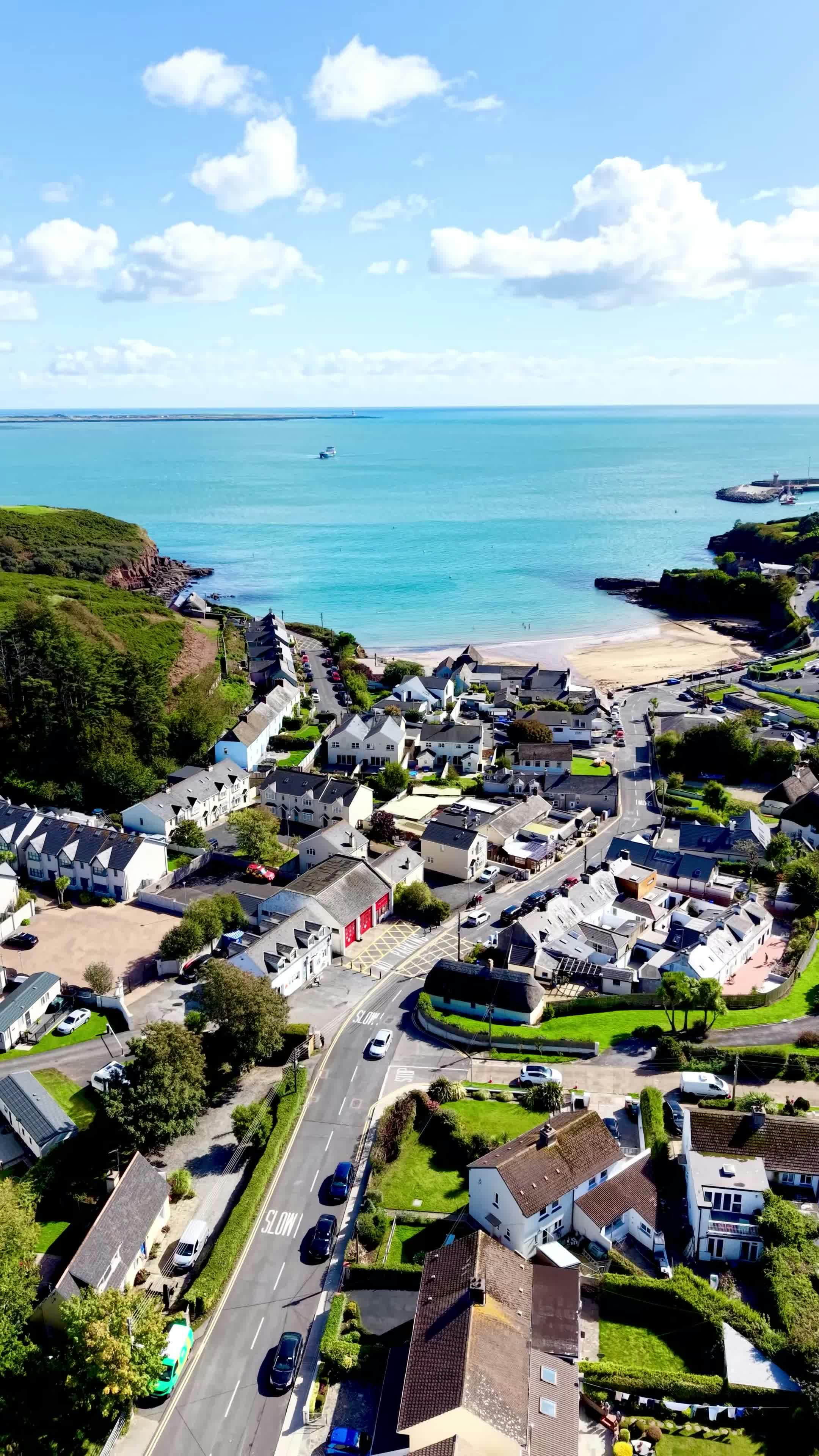 Aerial View of Dunmore East, Ireland's Coastal Village Free Stock Video ...