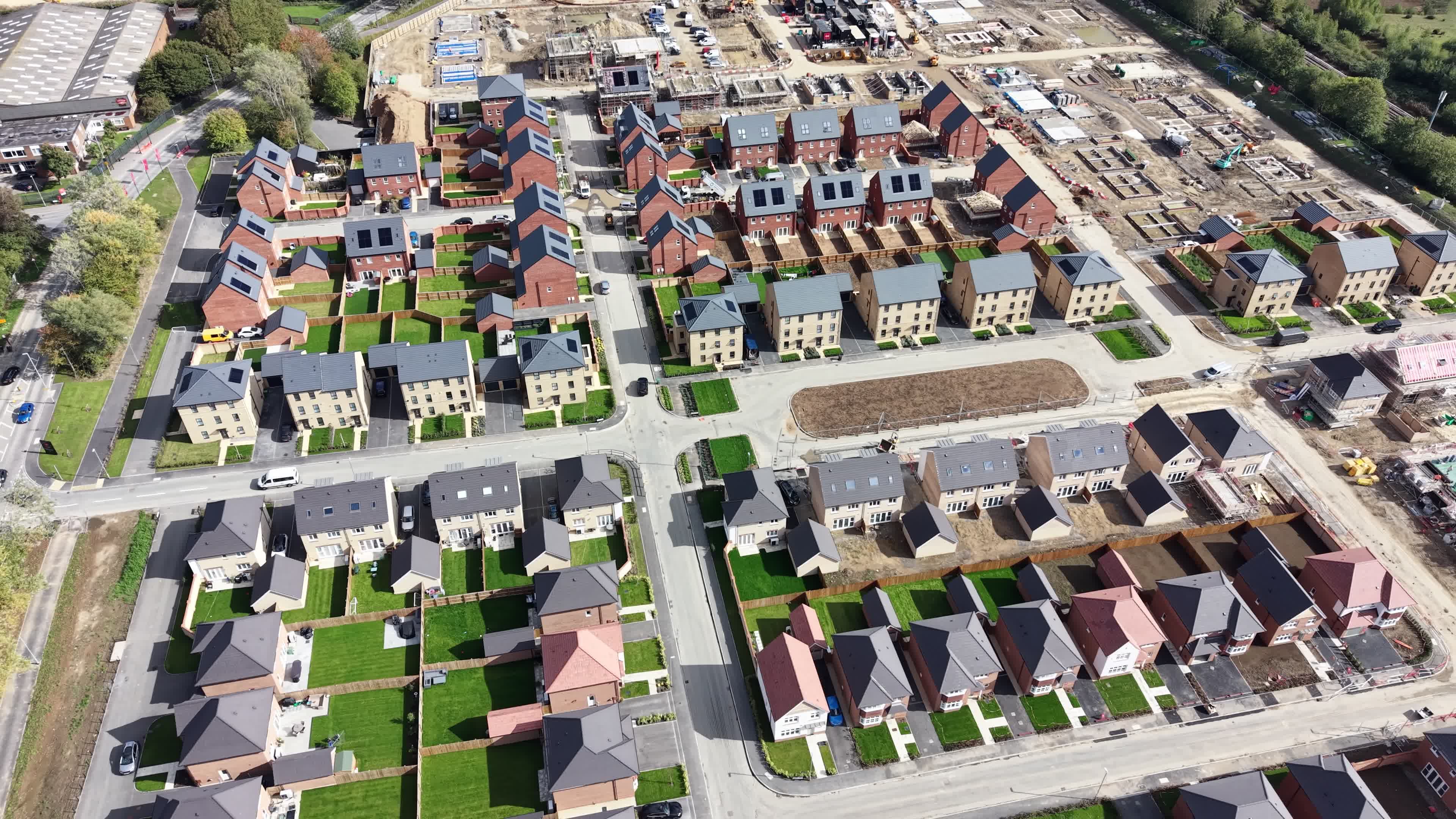 Aerial View of Modern Suburban Housing Development Free Stock Video ...