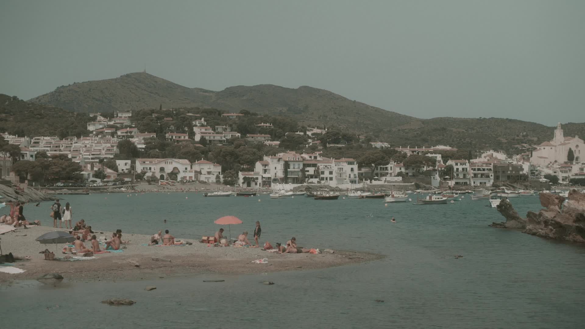 Idyllic Seaside Town with Sandy Beach Vibe Free Stock Video Footage ...