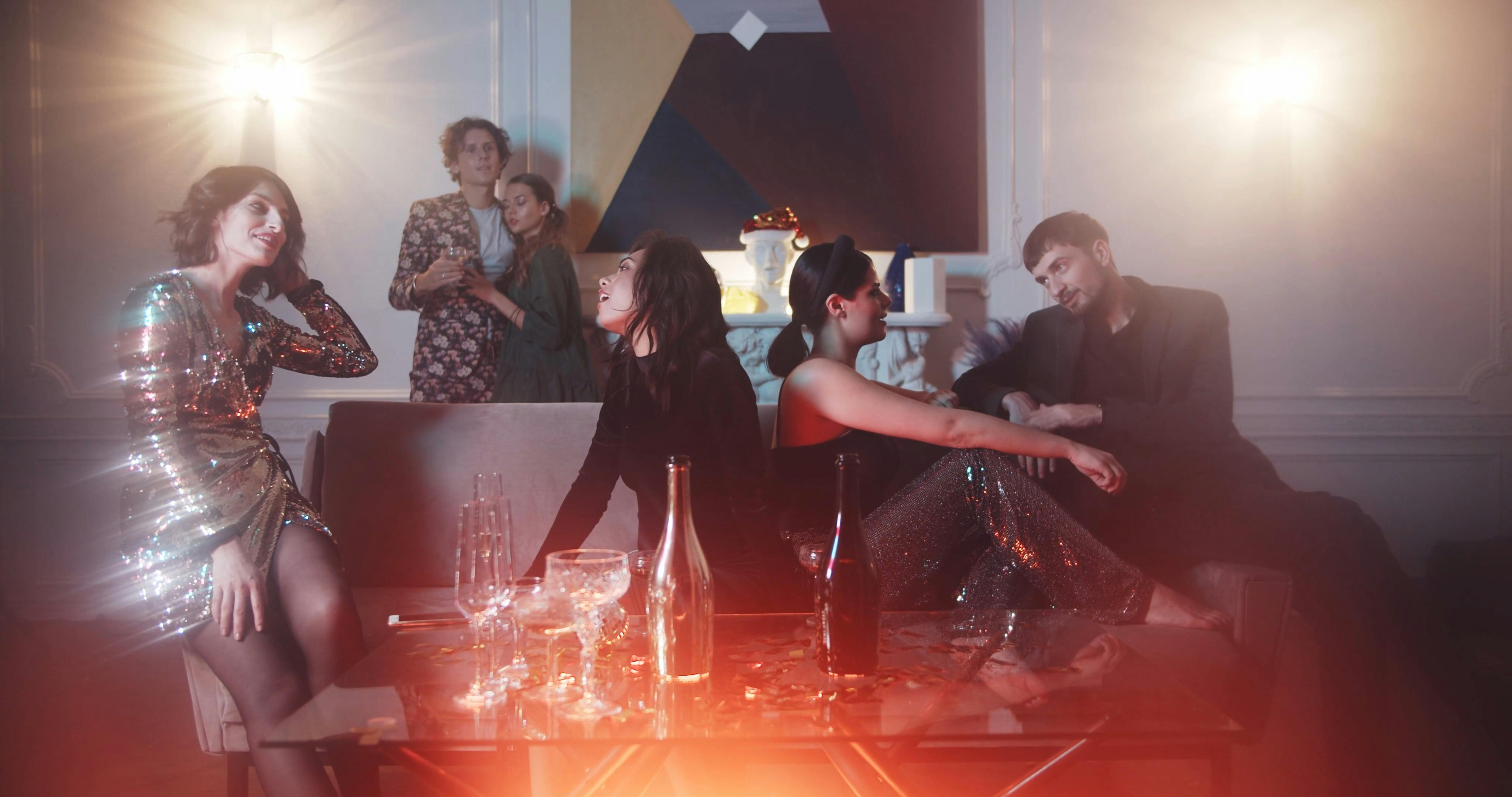 Party People Socializing In A Party Free Stock Video Footage, Royalty ...