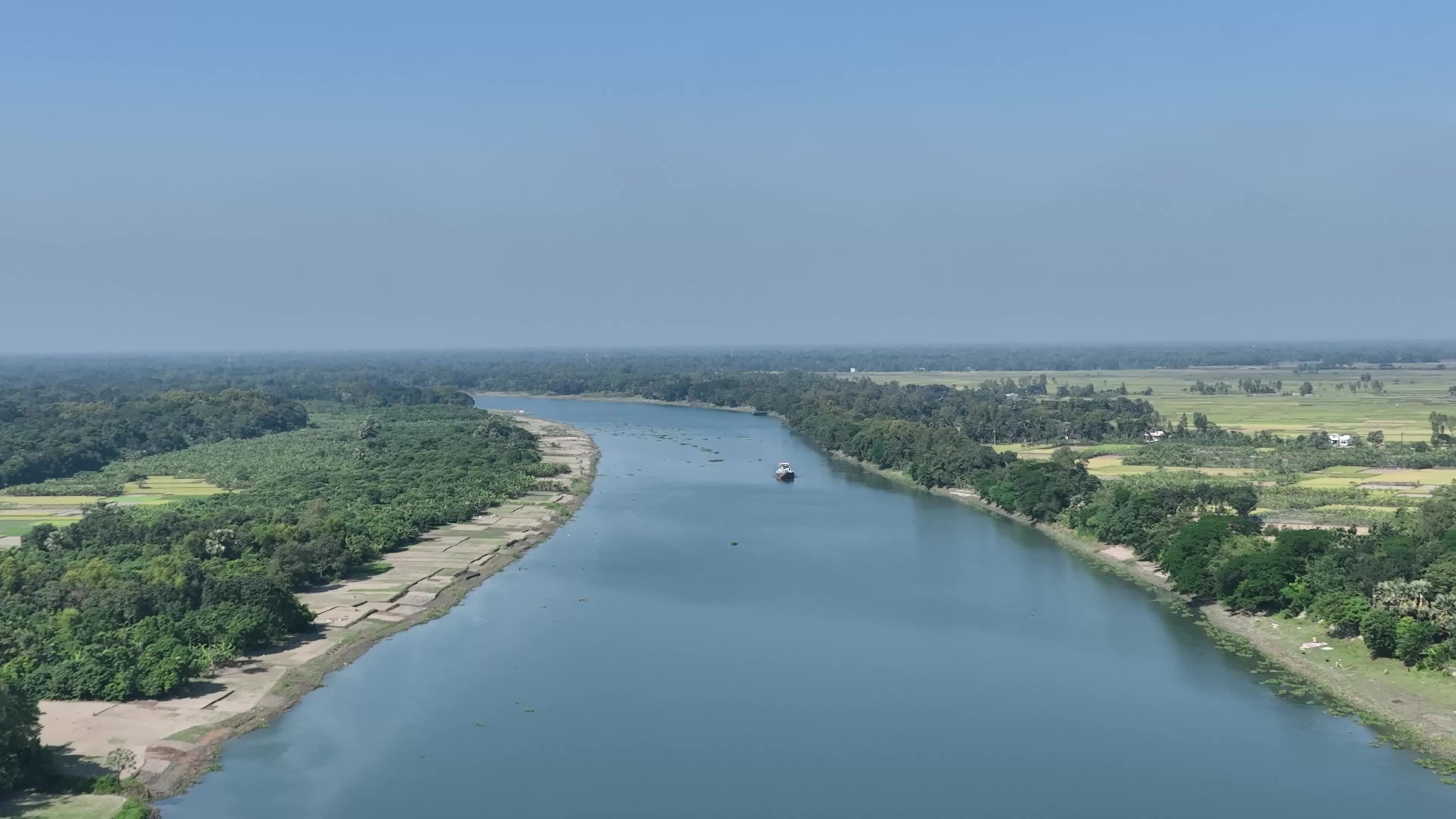Scenic Aerial View of Bangladesh's Balu River Free Stock Video Footage ...