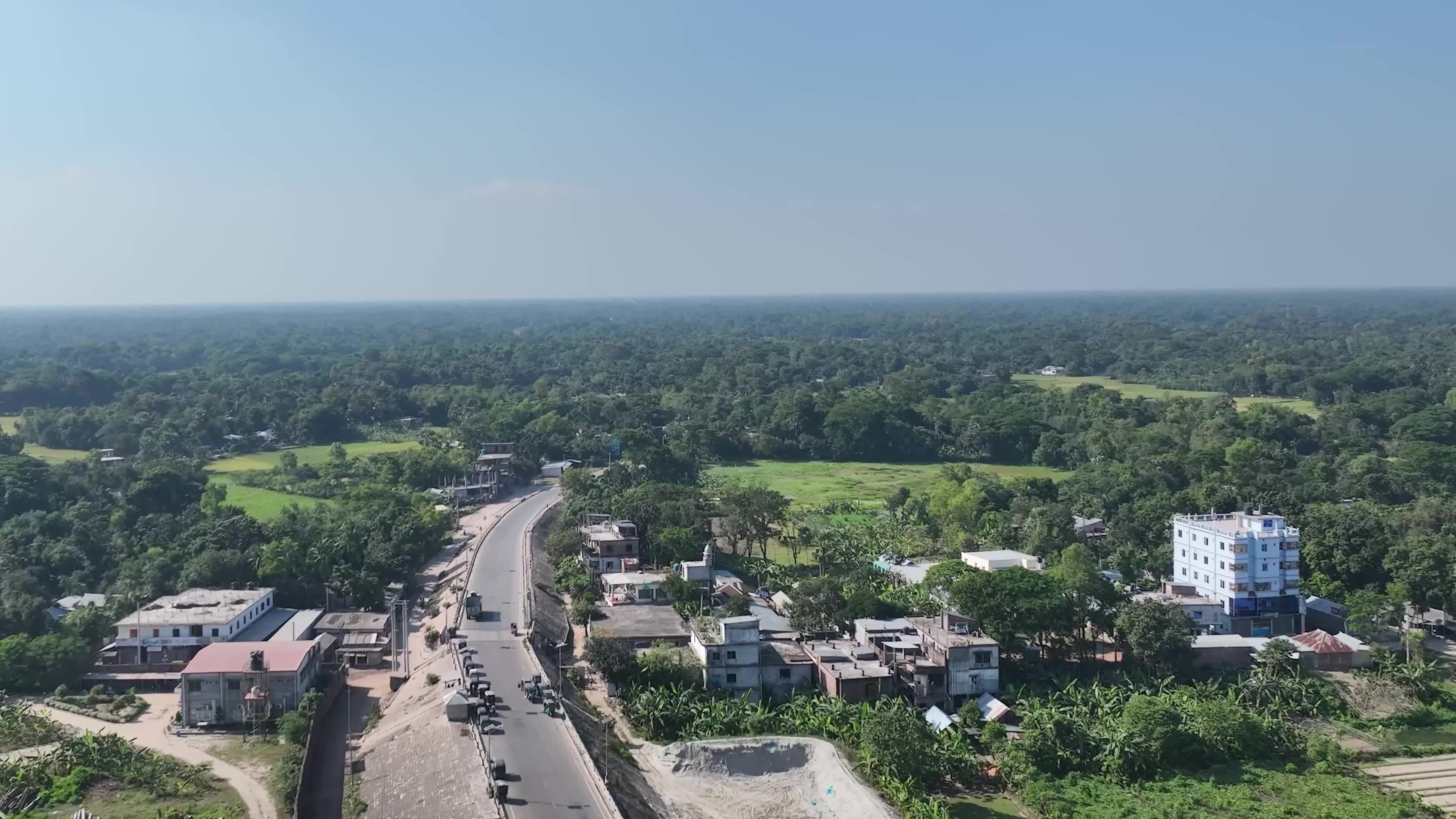 Scenic Aerial View of Bangladeshi Village Road Free Stock Video Footage ...