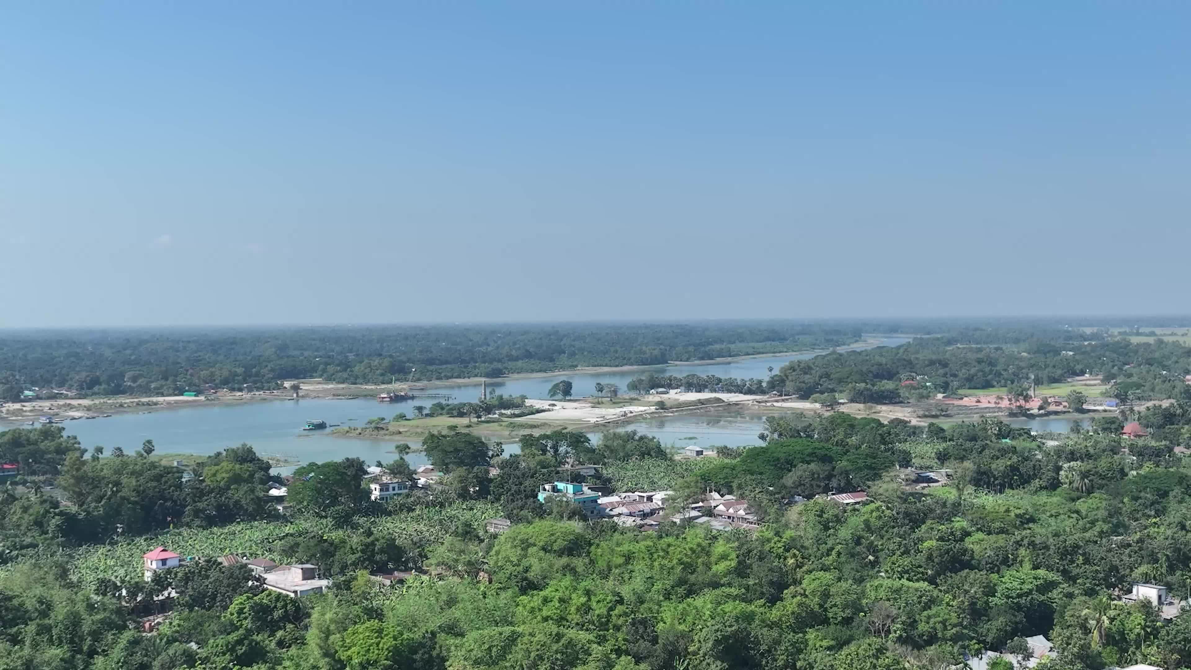 Scenic View of Bangladesh's Balu River Village Free Stock Video Footage ...