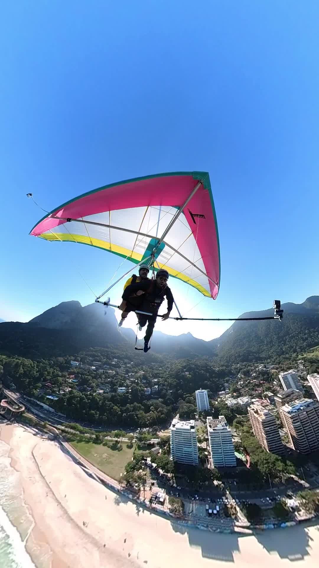 Thrilling Hang Gliding Over Rio's Iconic Coastline Free Stock Video ...