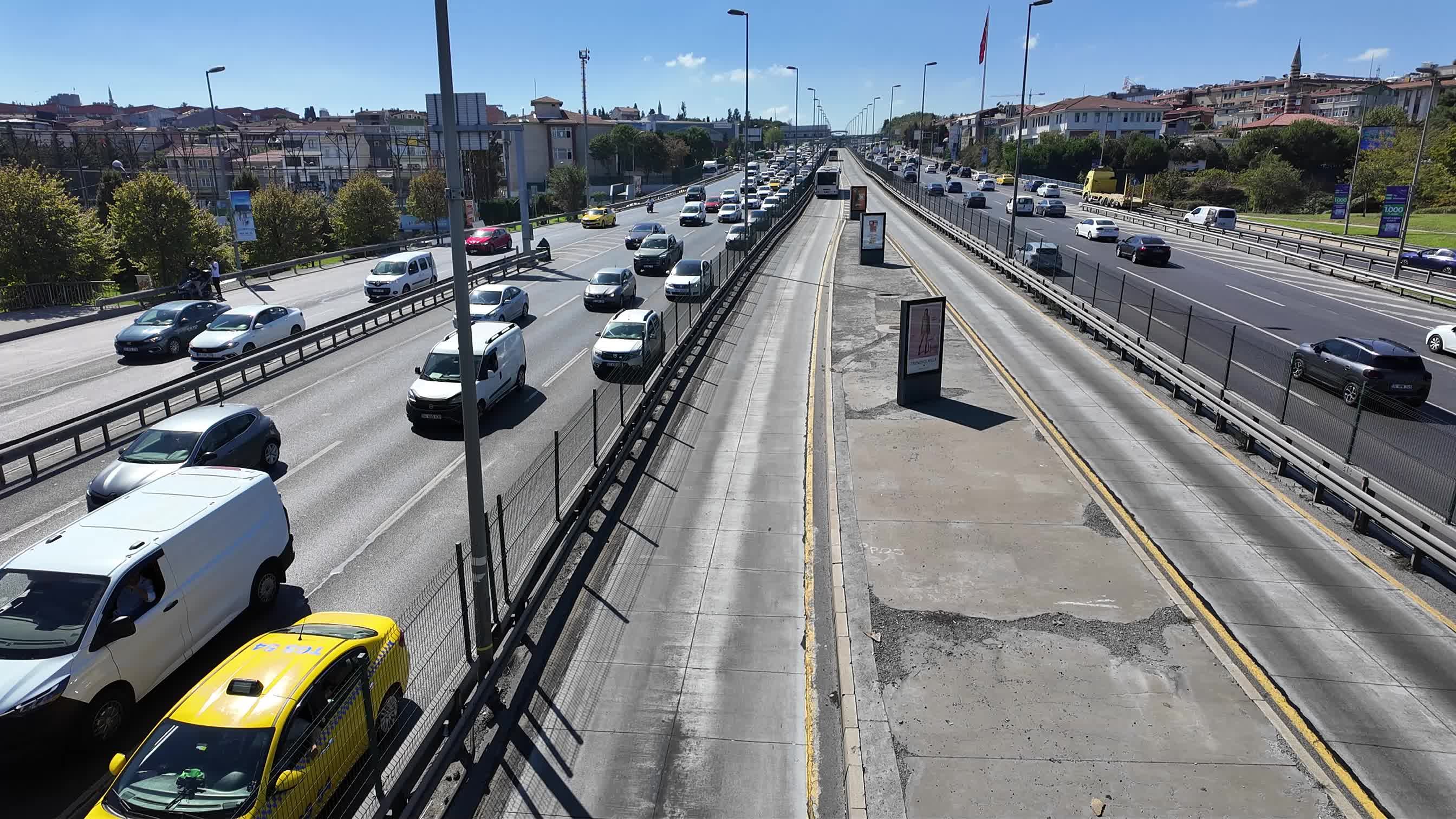 Busy Istanbul Highway with City Traffic in Daylight Free Stock Video ...