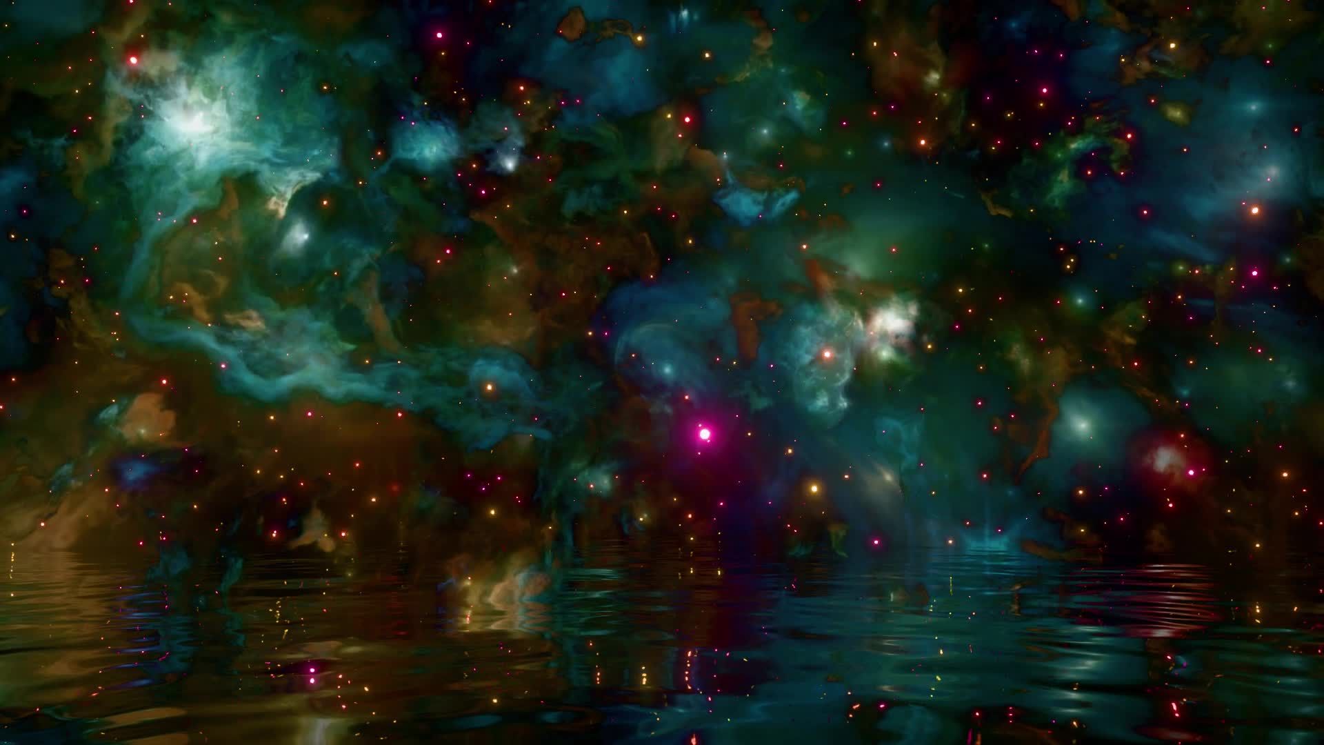 Mesmerizing Cosmic Nebula Reflection Video Free Stock Video Footage ...