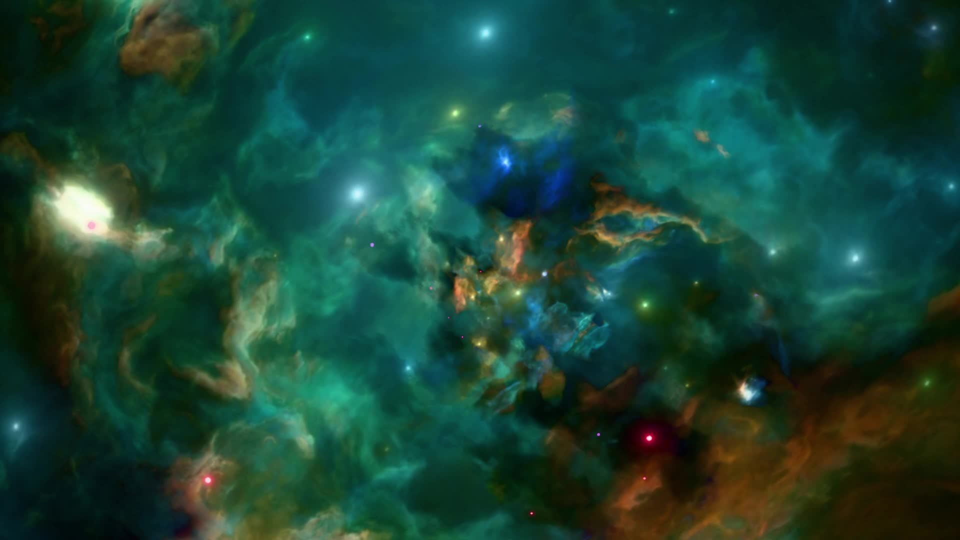 Vibrant Cosmic Nebula with Bright Stars Free Stock Video Footage ...