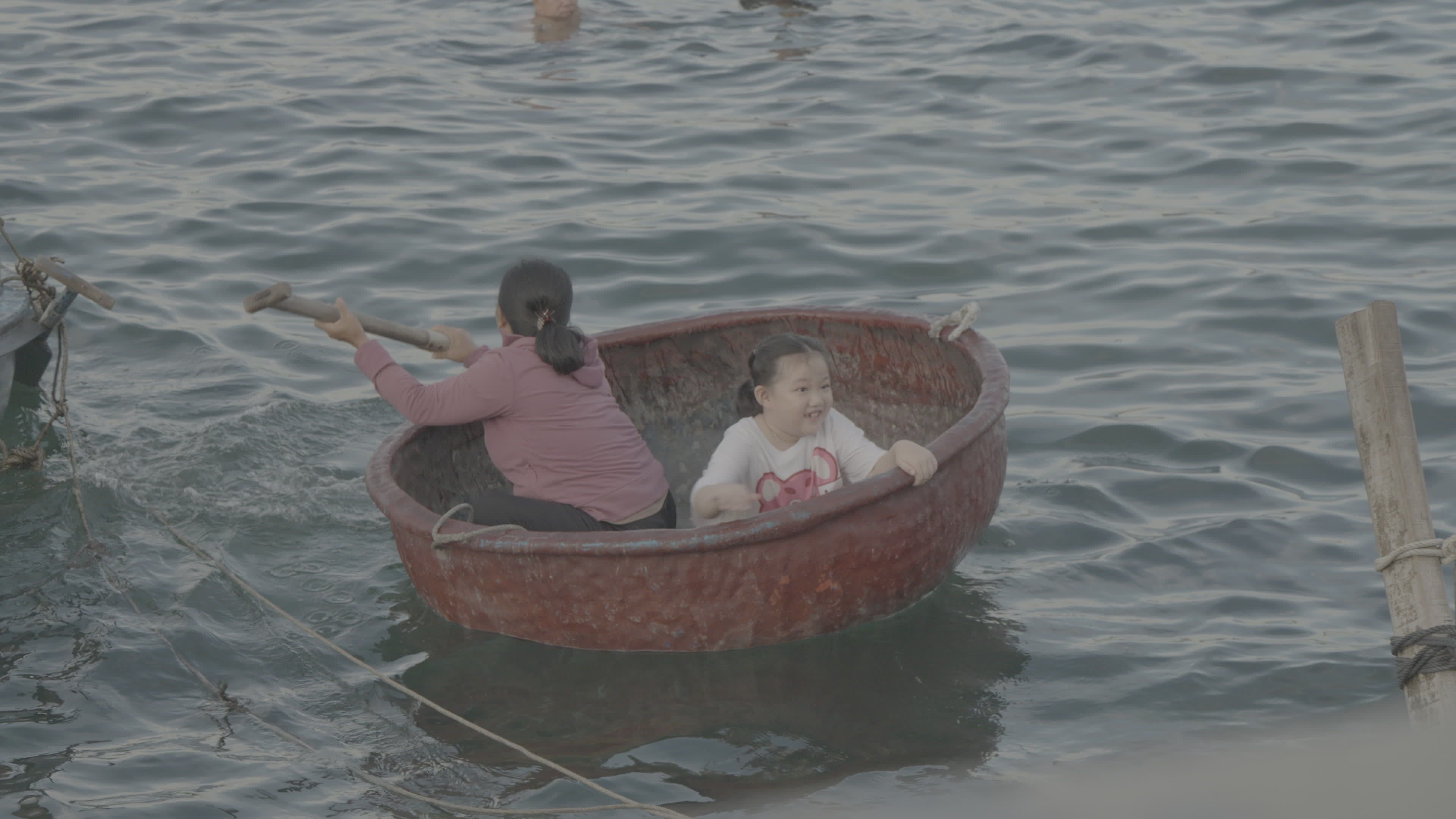 Traditional Basket Boat Ride on Tranquil Waters Free Stock Video ...