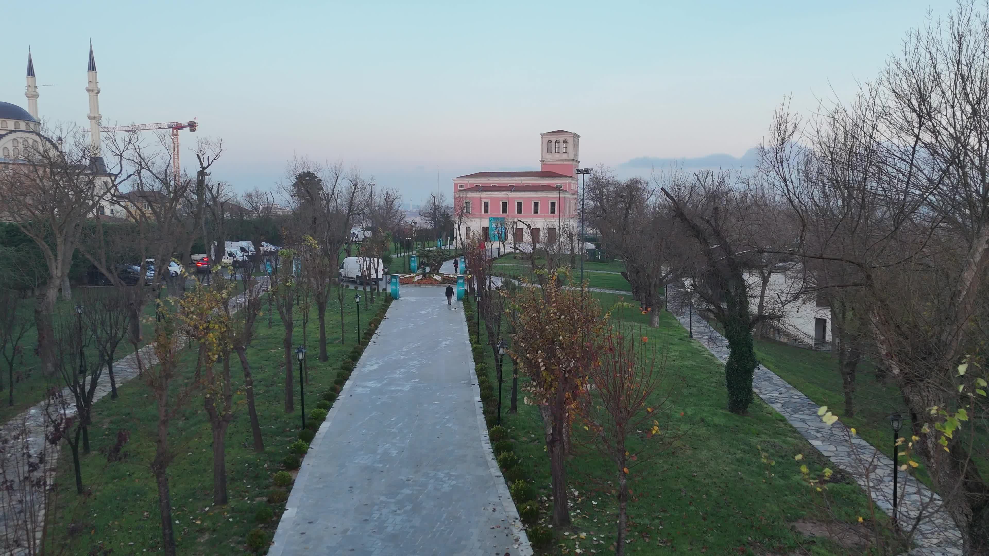 Stunning Aerial View of Istanbul Garden Pathway Free Stock Video ...