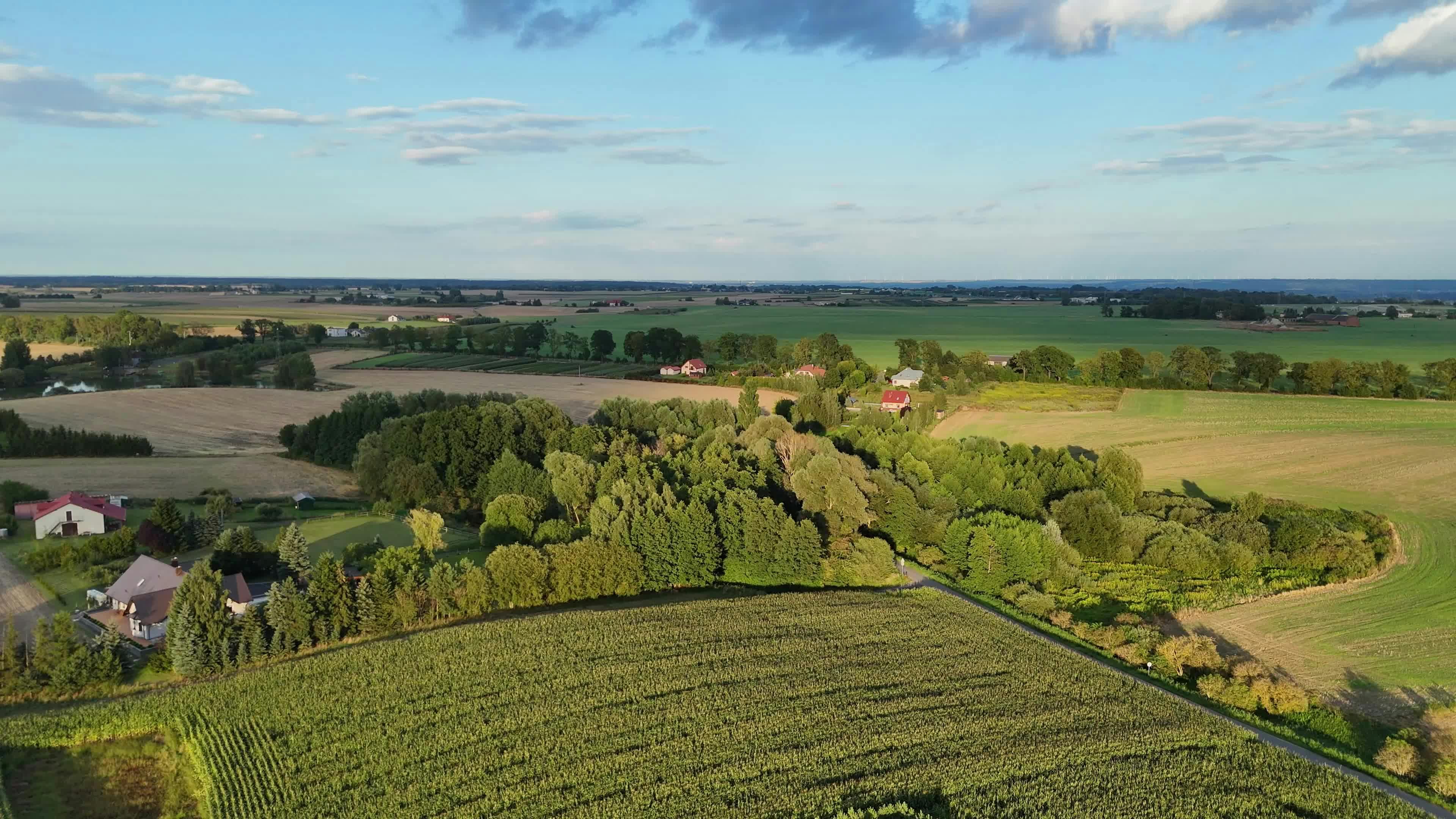 Aerial View of Scenic Countryside Landscape Free Stock Video Footage ...