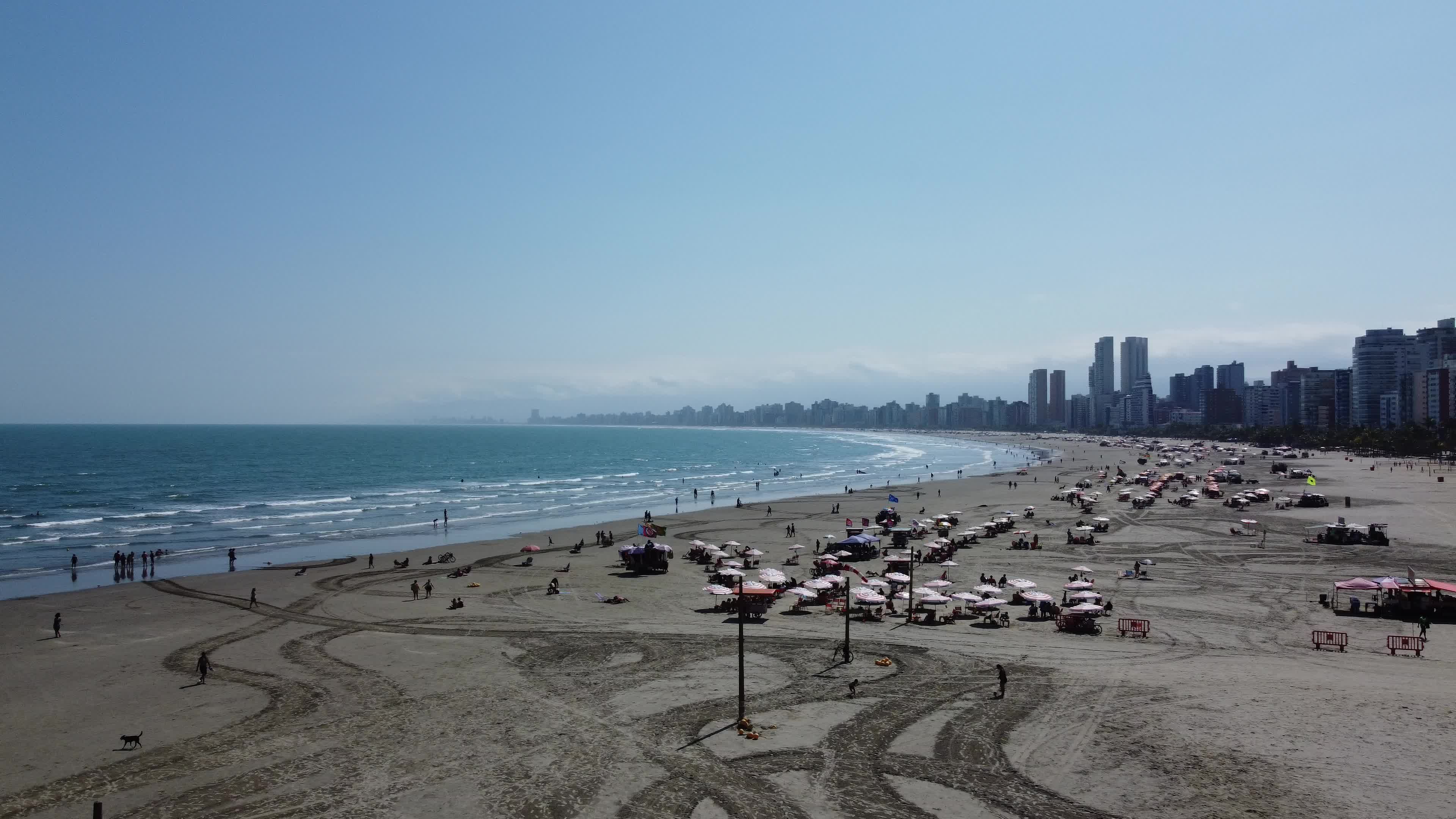 Sunny Beachfront with Skyline View Free Stock Video Footage, Royalty ...