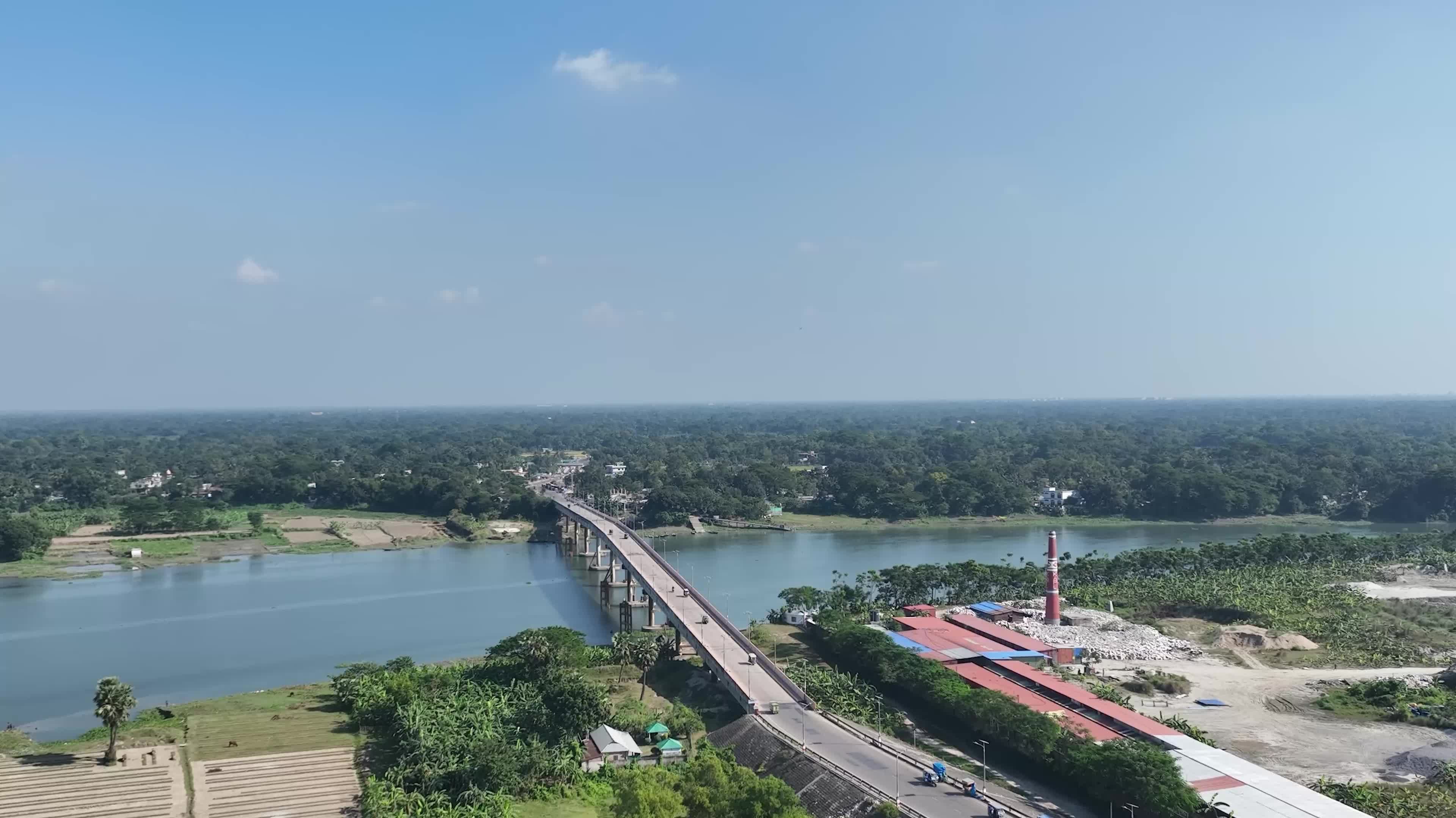 Scenic Aerial View of River in Bangladesh Village Free Stock Video ...