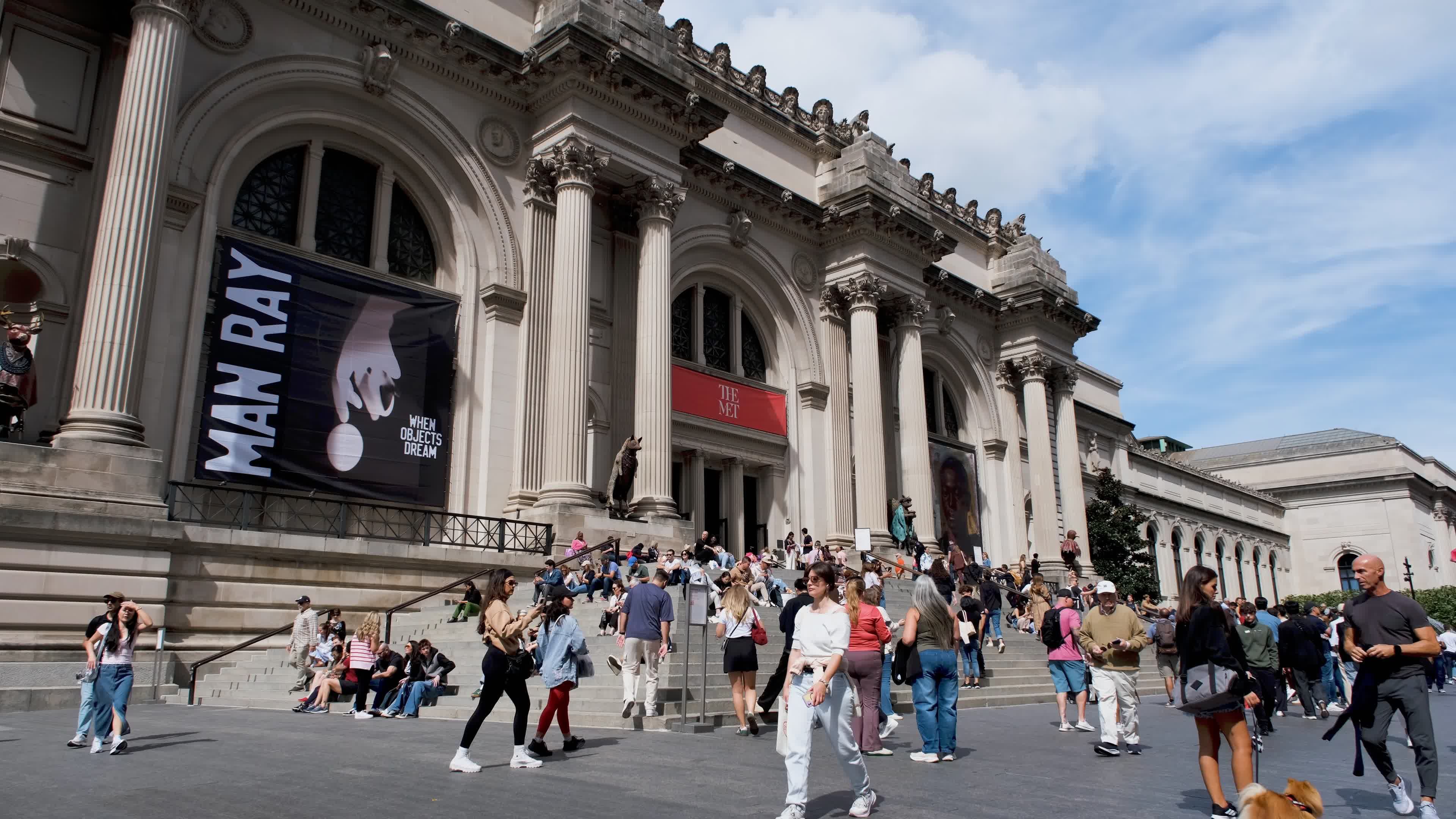 Crowd Outside Metropolitan Museum of Art Free Stock Video Footage ...