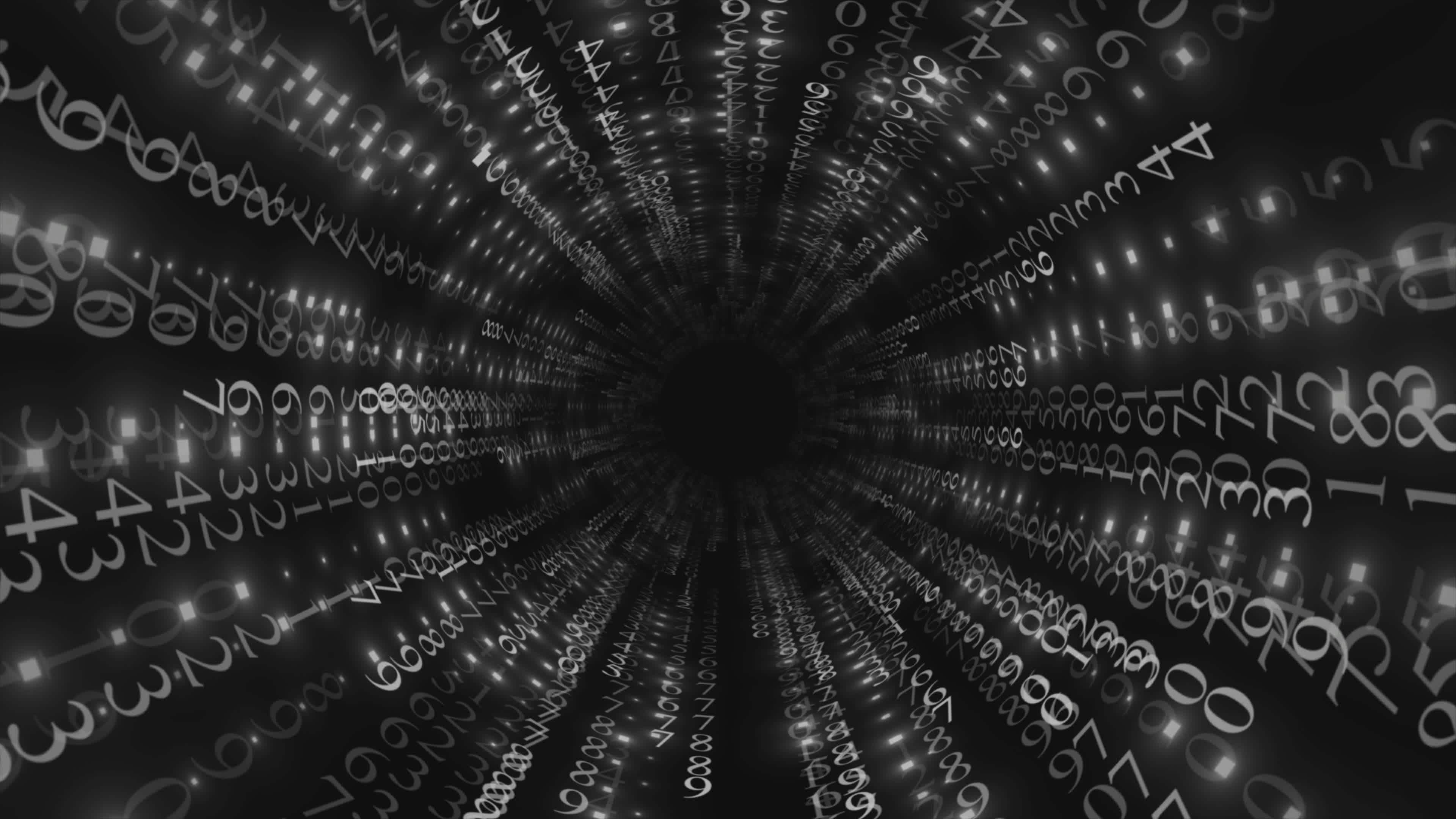 Digital Matrix Vortex with Flowing Numbers Free Stock Video Footage ...