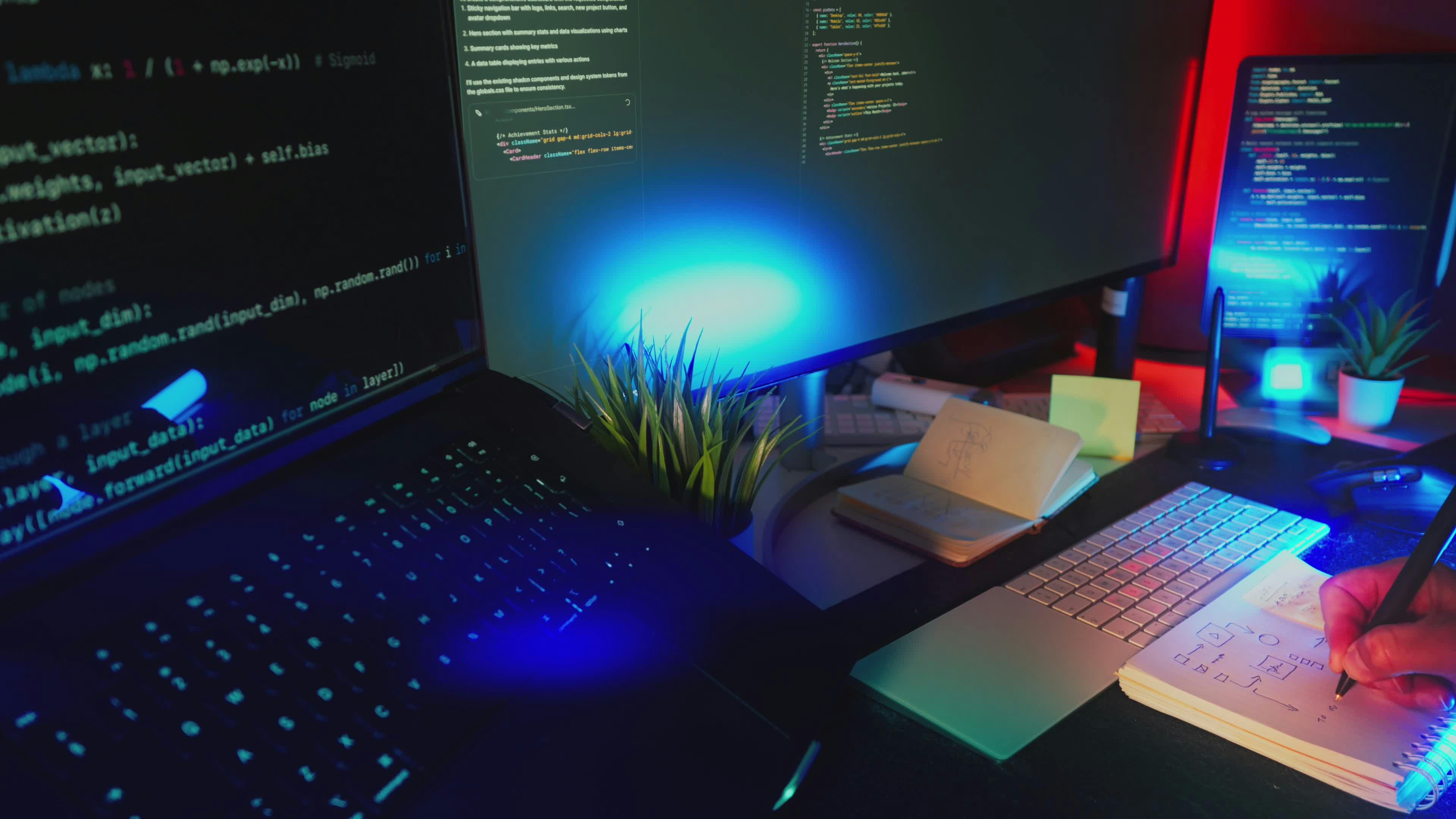 Ruang Kerja Pemrograman Layar Kode Sketsa Algoritma · Video Stok Gratis