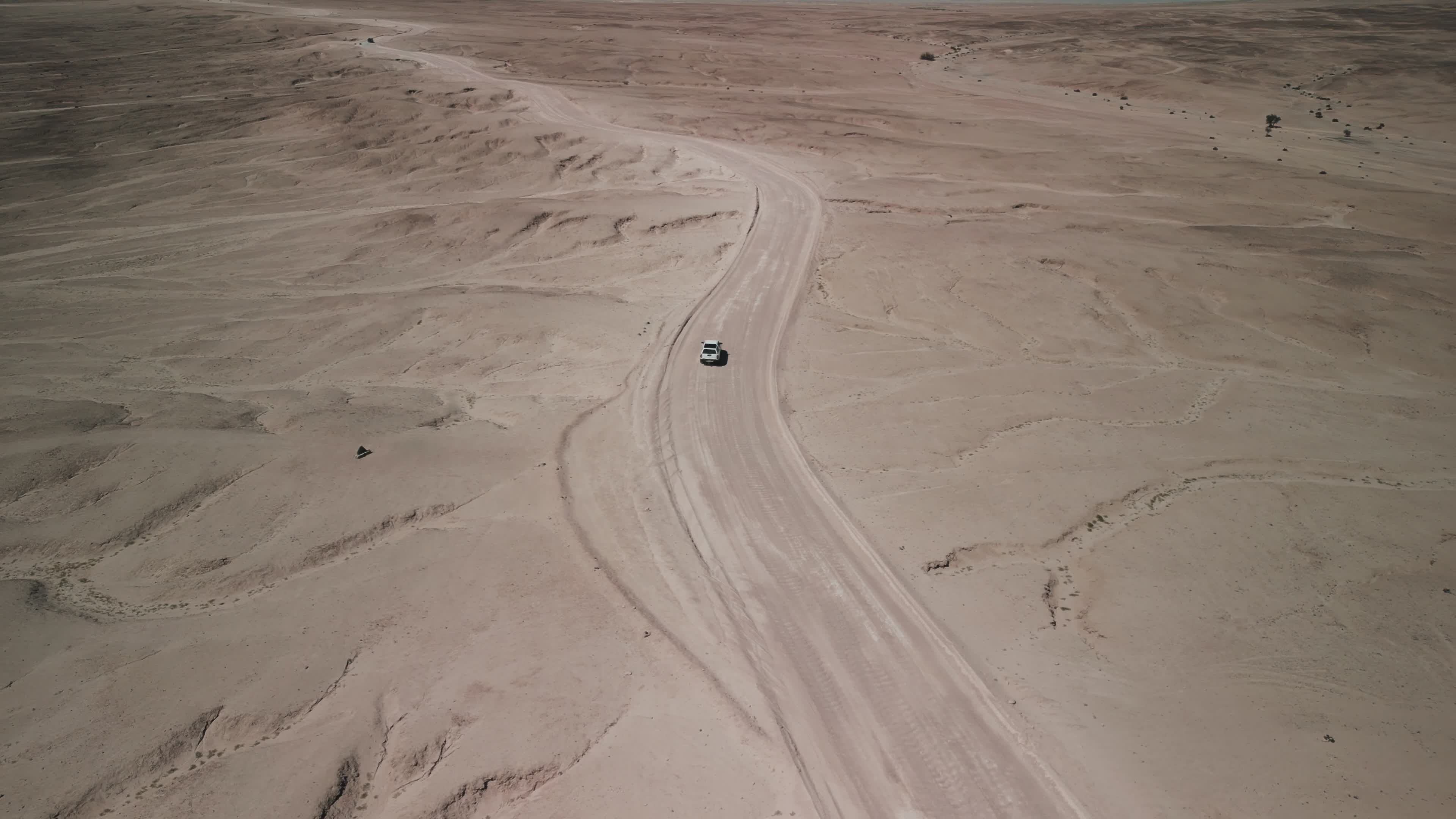 Drone View of Car on Namibia Desert Road Free Stock Video Footage ...