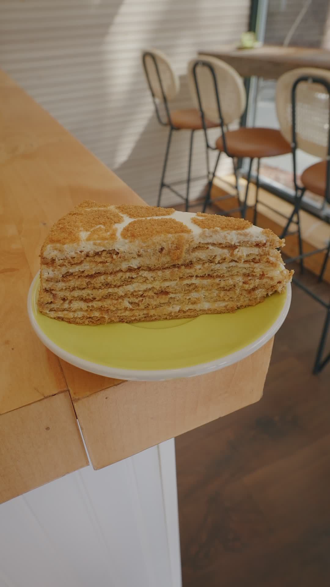 Delicious Honey Cake in Cozy Café Setting Free Stock Video Footage ...