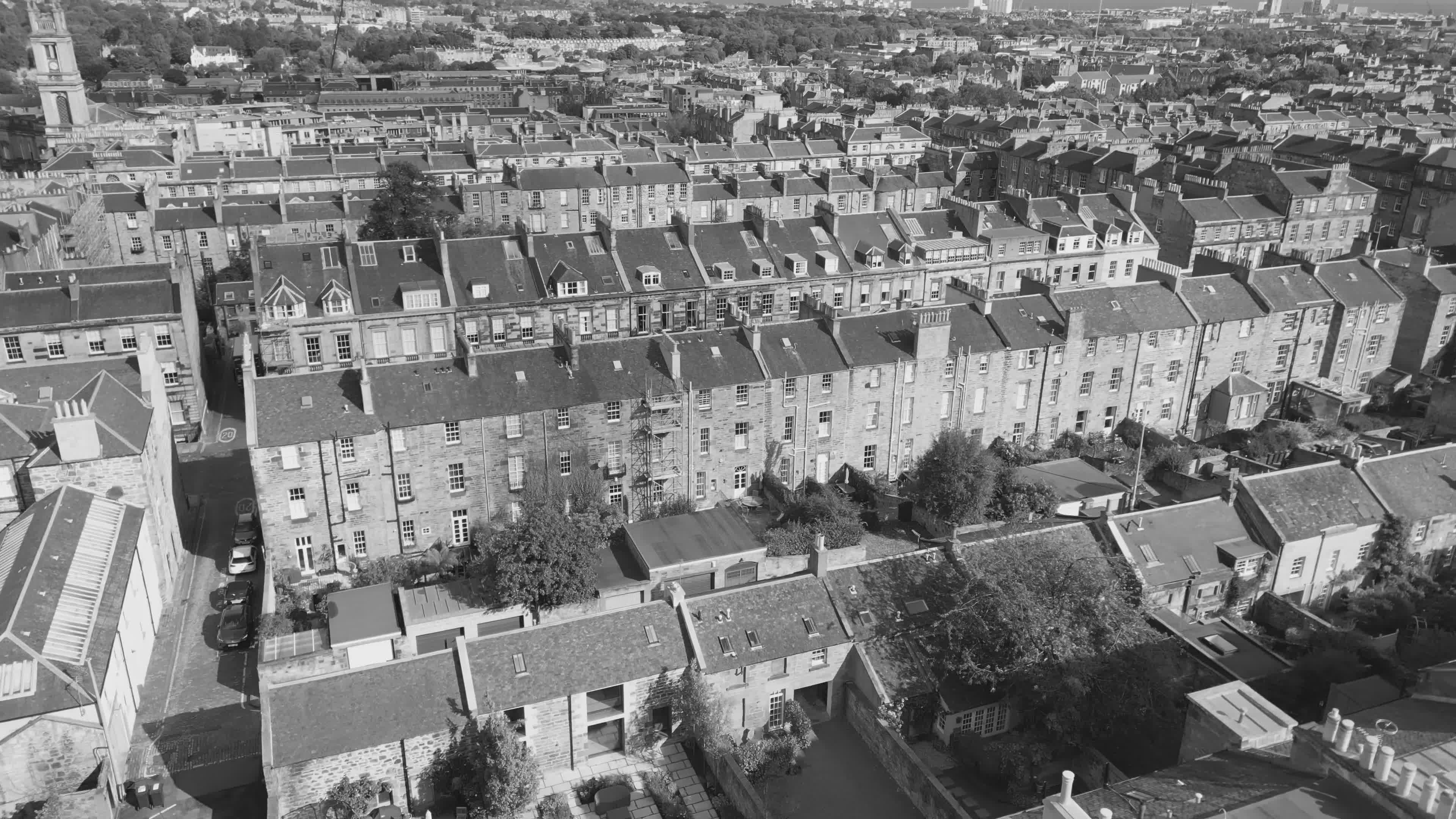 Aerial View of Classic British Row Houses Free Stock Video Footage ...