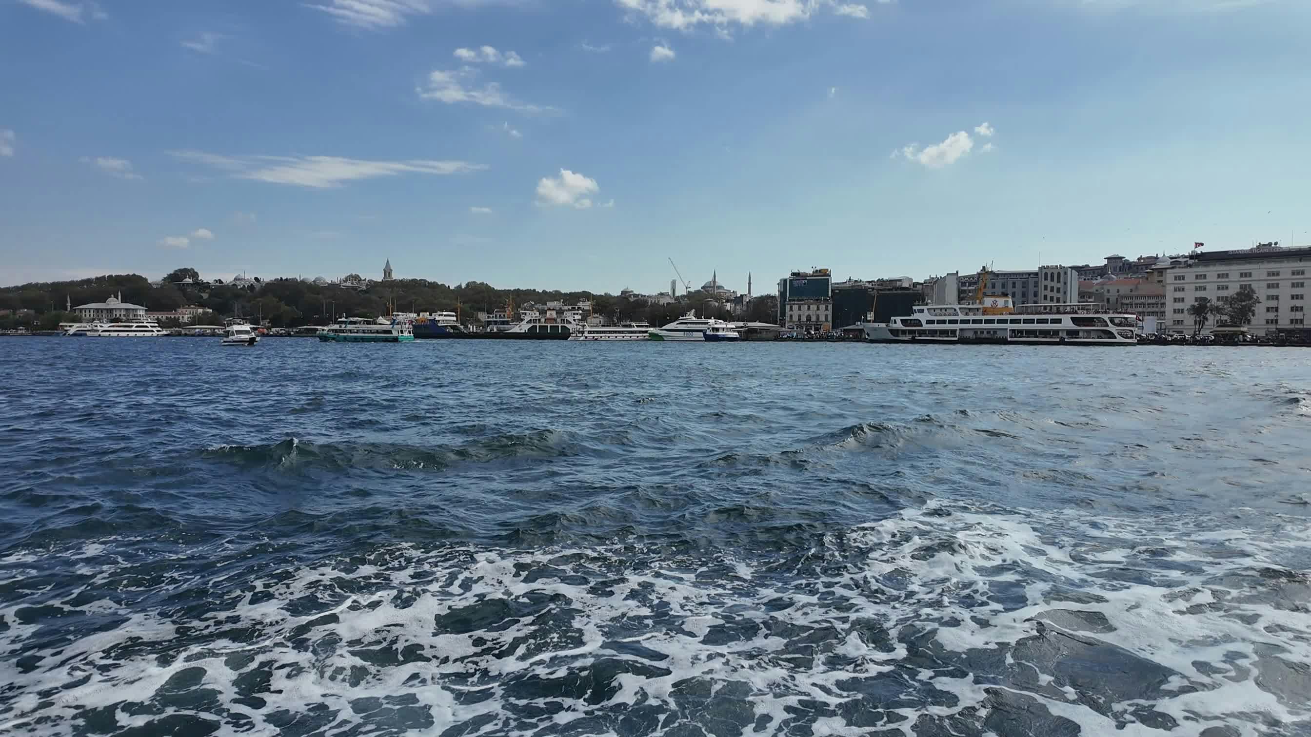 Scenic Ferry Ride on Bosphorus Strait Free Stock Video Footage, Royalty ...