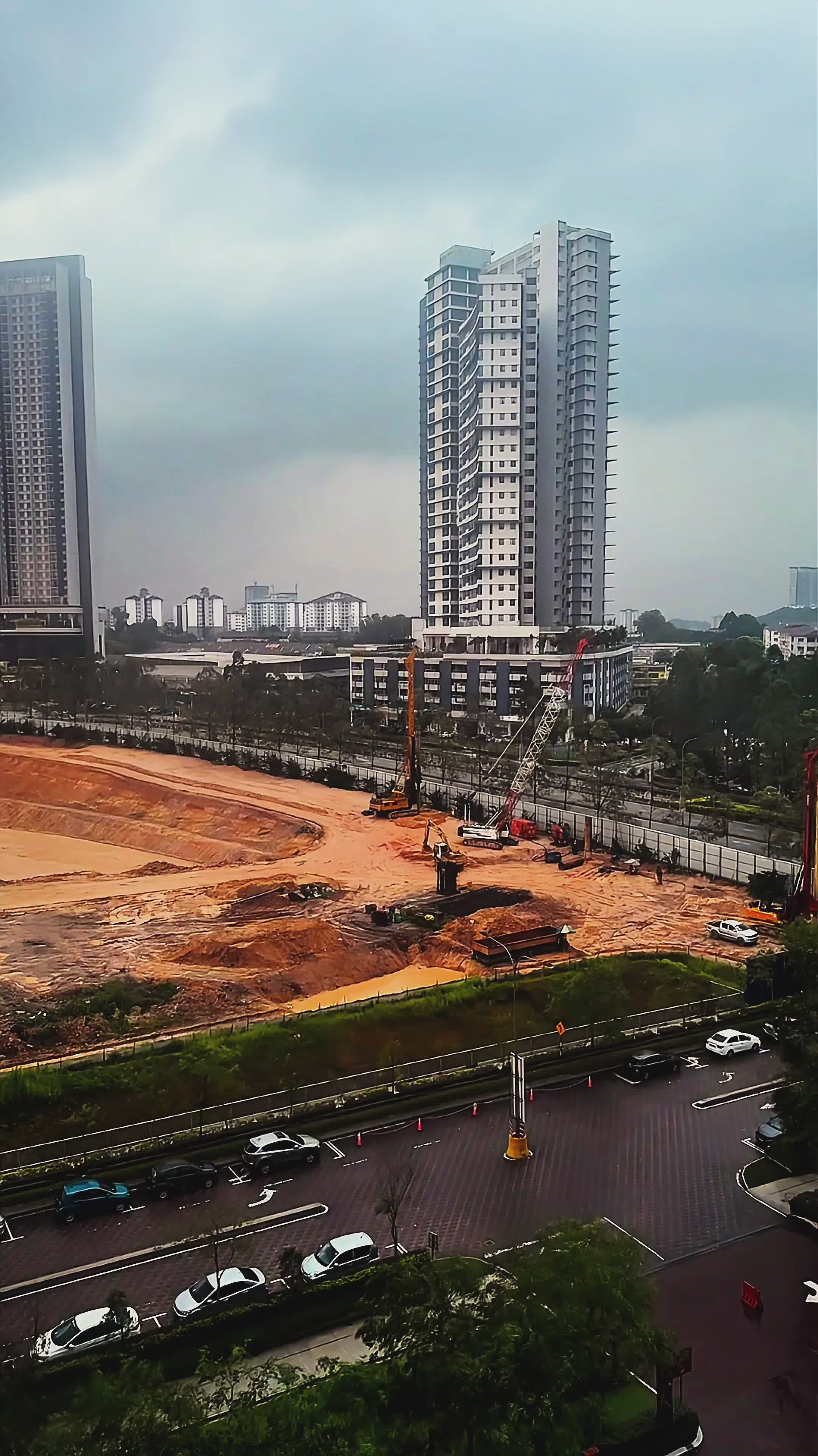 Stormy Skies Over Urban Construction Site Southeast Asia Free Stock ...