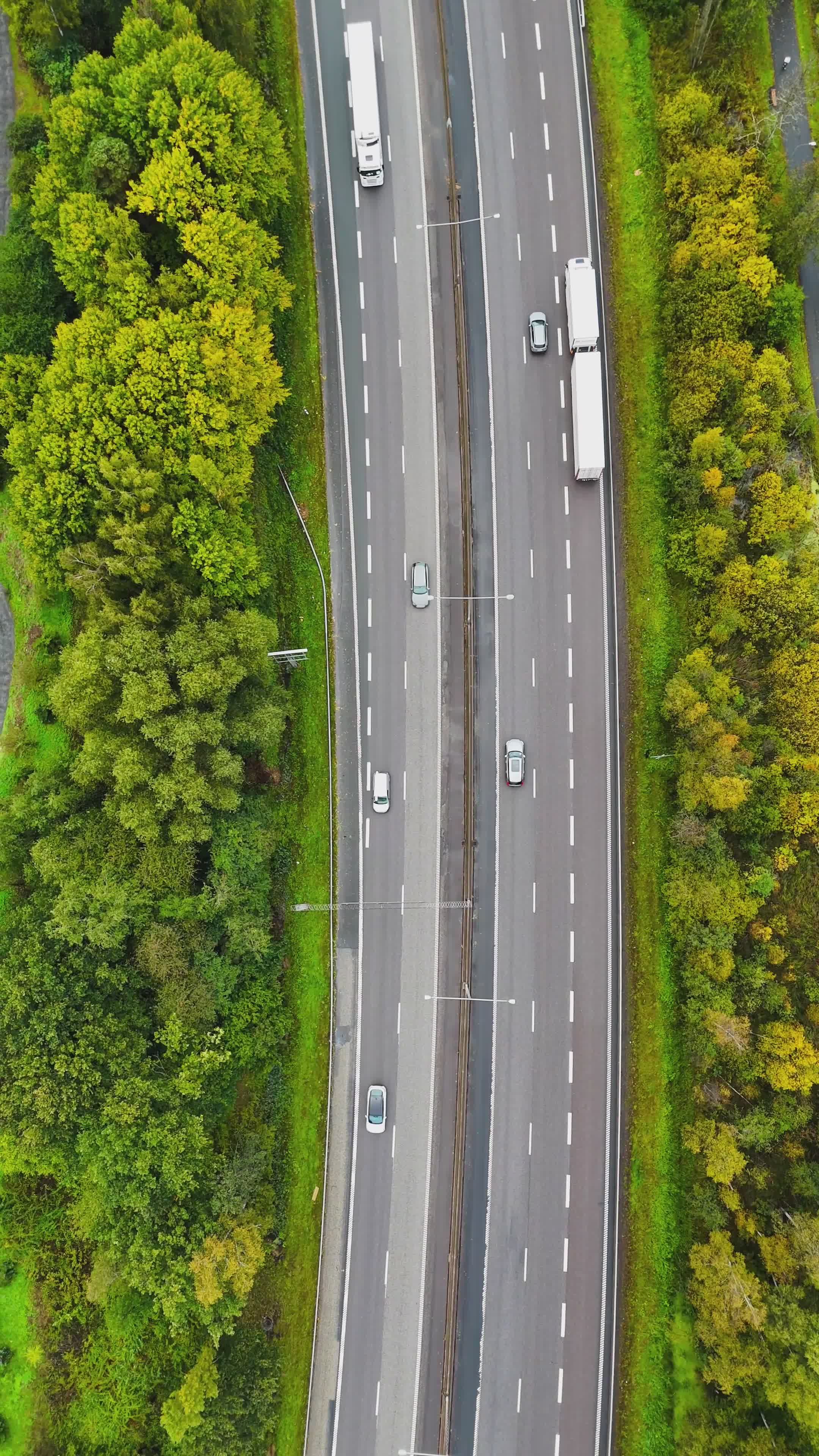 Drone Aerial View of Highway at Dusk Free Stock Video Footage, Royalty ...